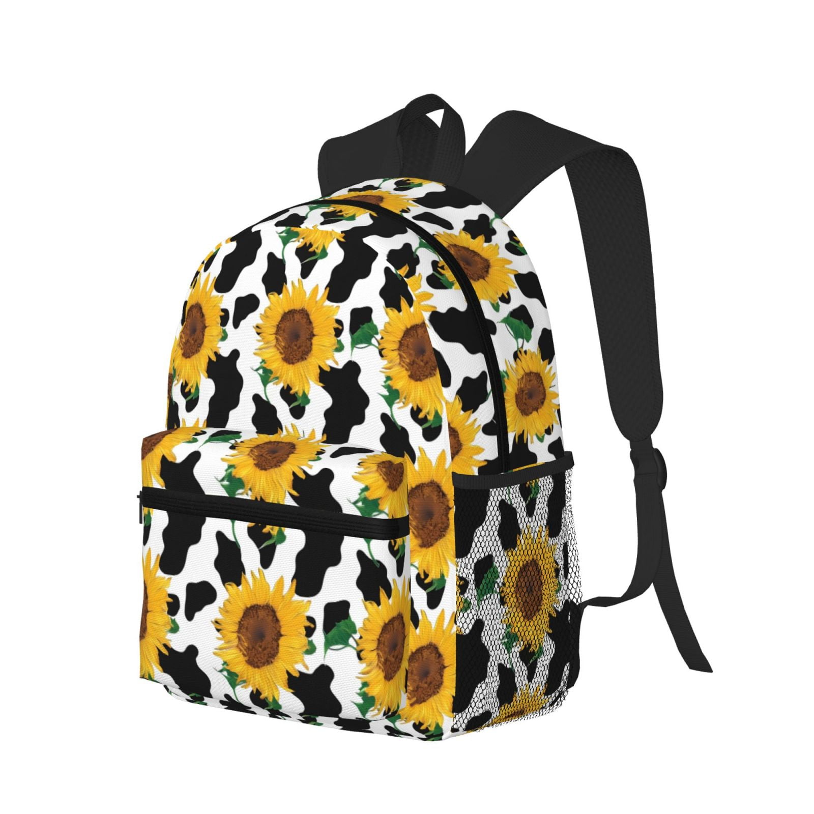 Travel Laptop Backpack for Men Women - Cute Cow Print Sunflower B Water ...