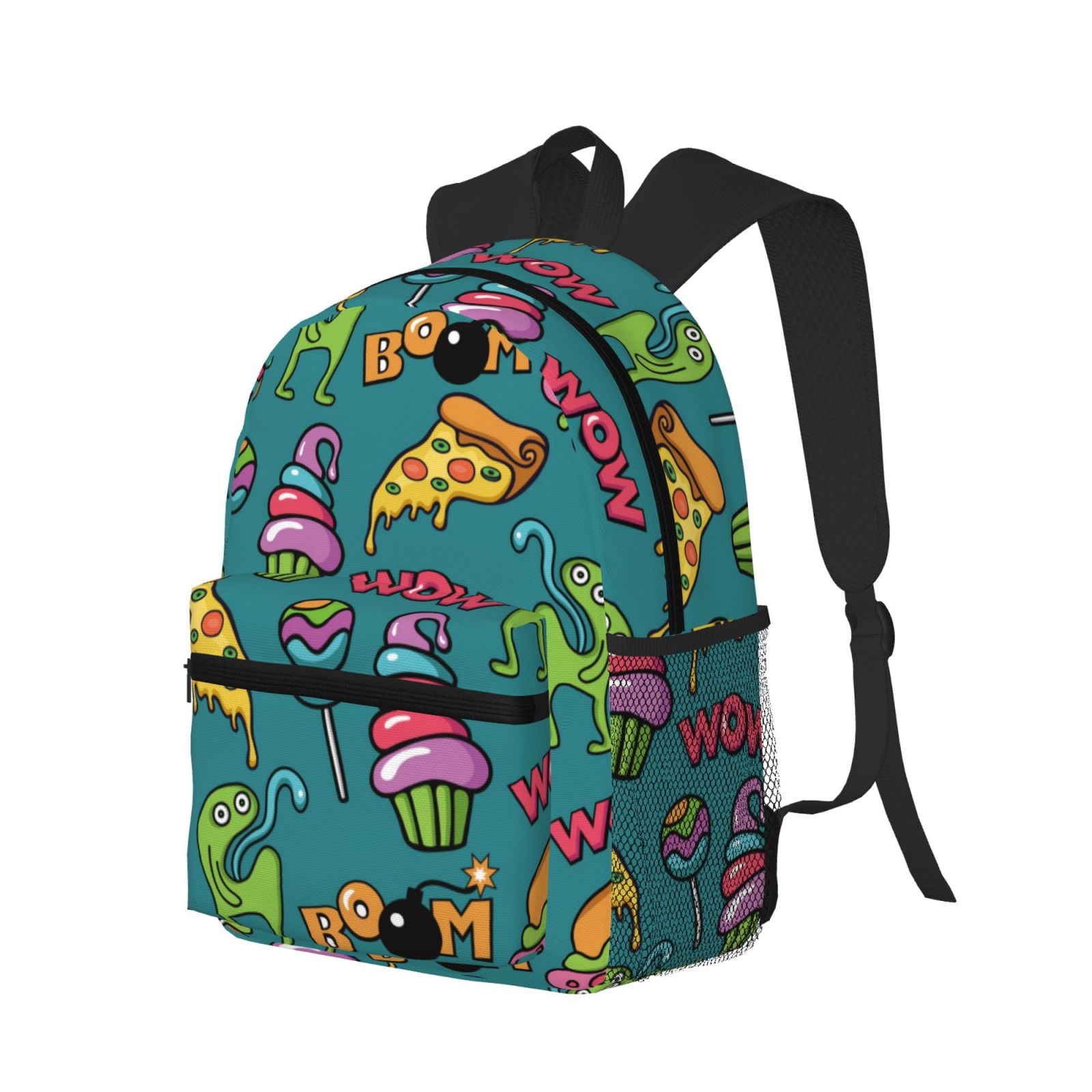Travel Laptop Backpack for Men Women - Cute Food Lollipop Pizza Fries ...