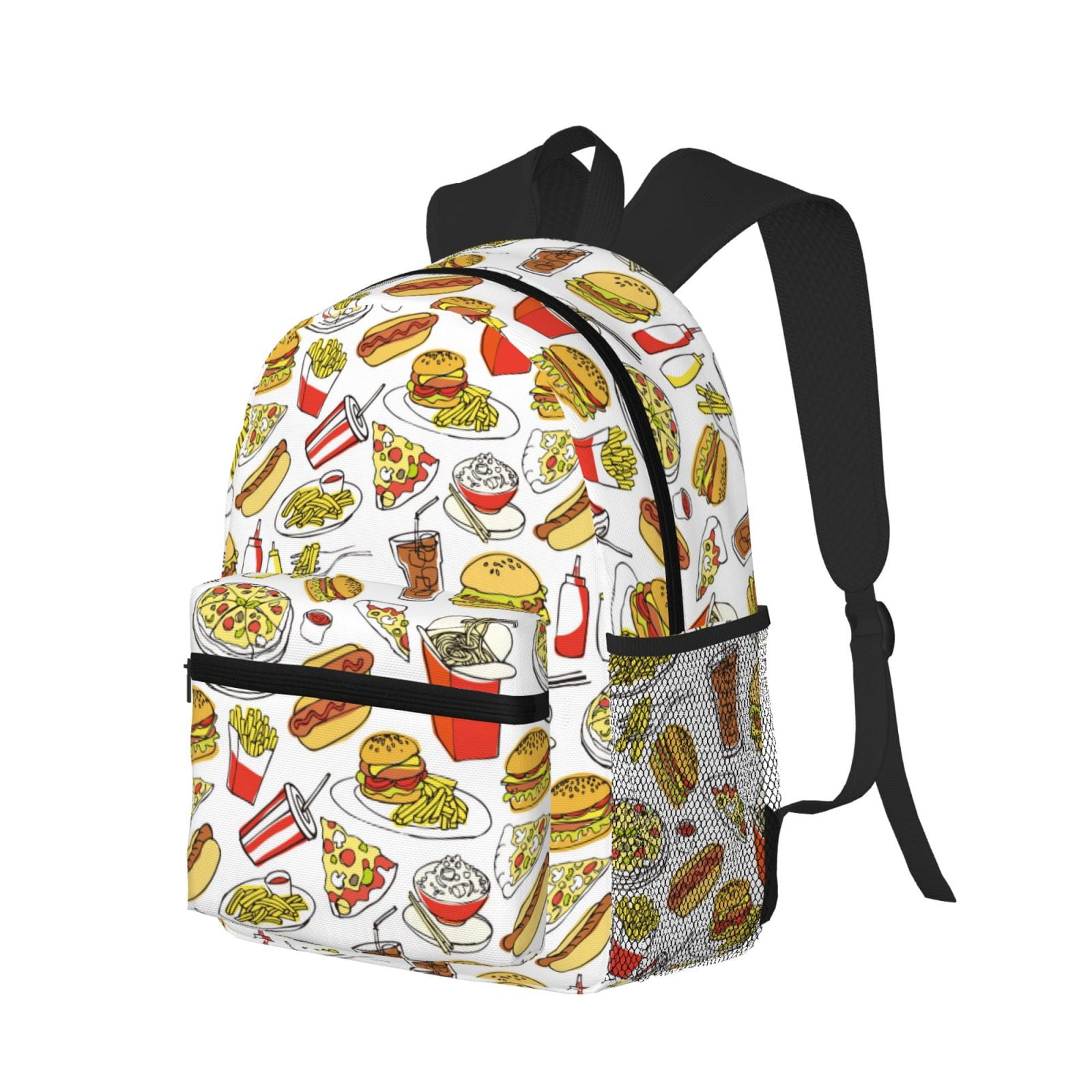 Travel Laptop Backpack for Men Women - Cute Food Pizza Fries Water ...
