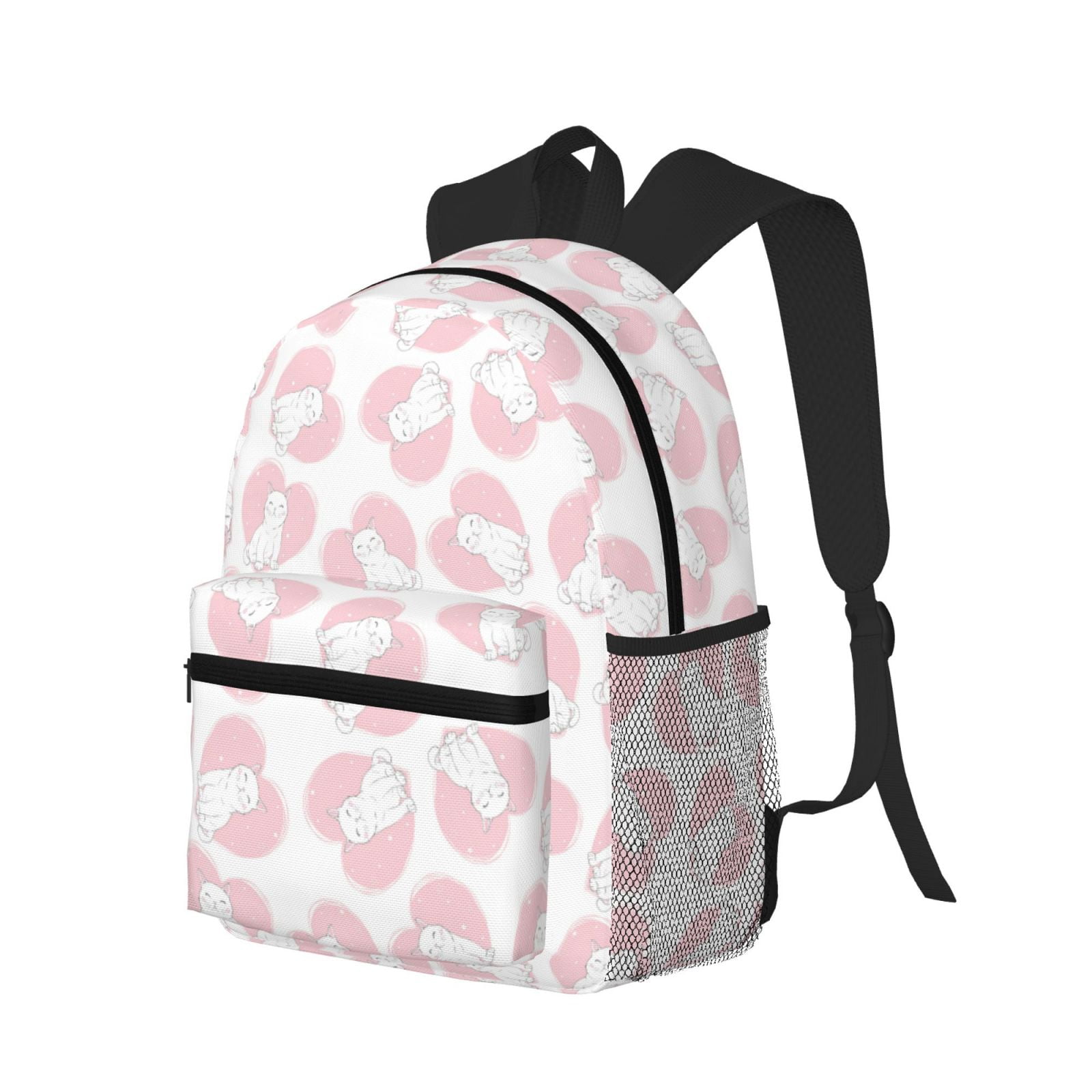 Travel Laptop Backpack for Men Women - Cute Pink Loving Cartoon Cat ...