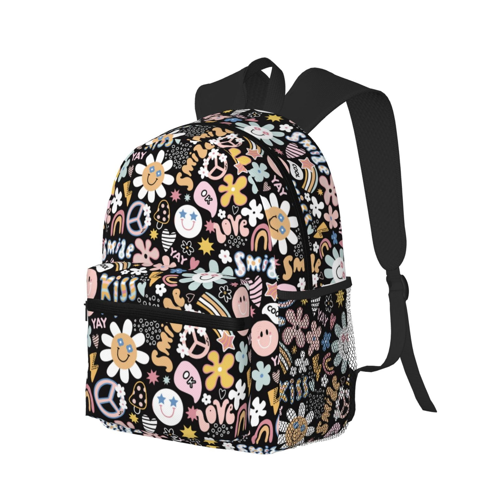 Travel Laptop Backpack for Men Women - Cute cartoon flowers Water ...