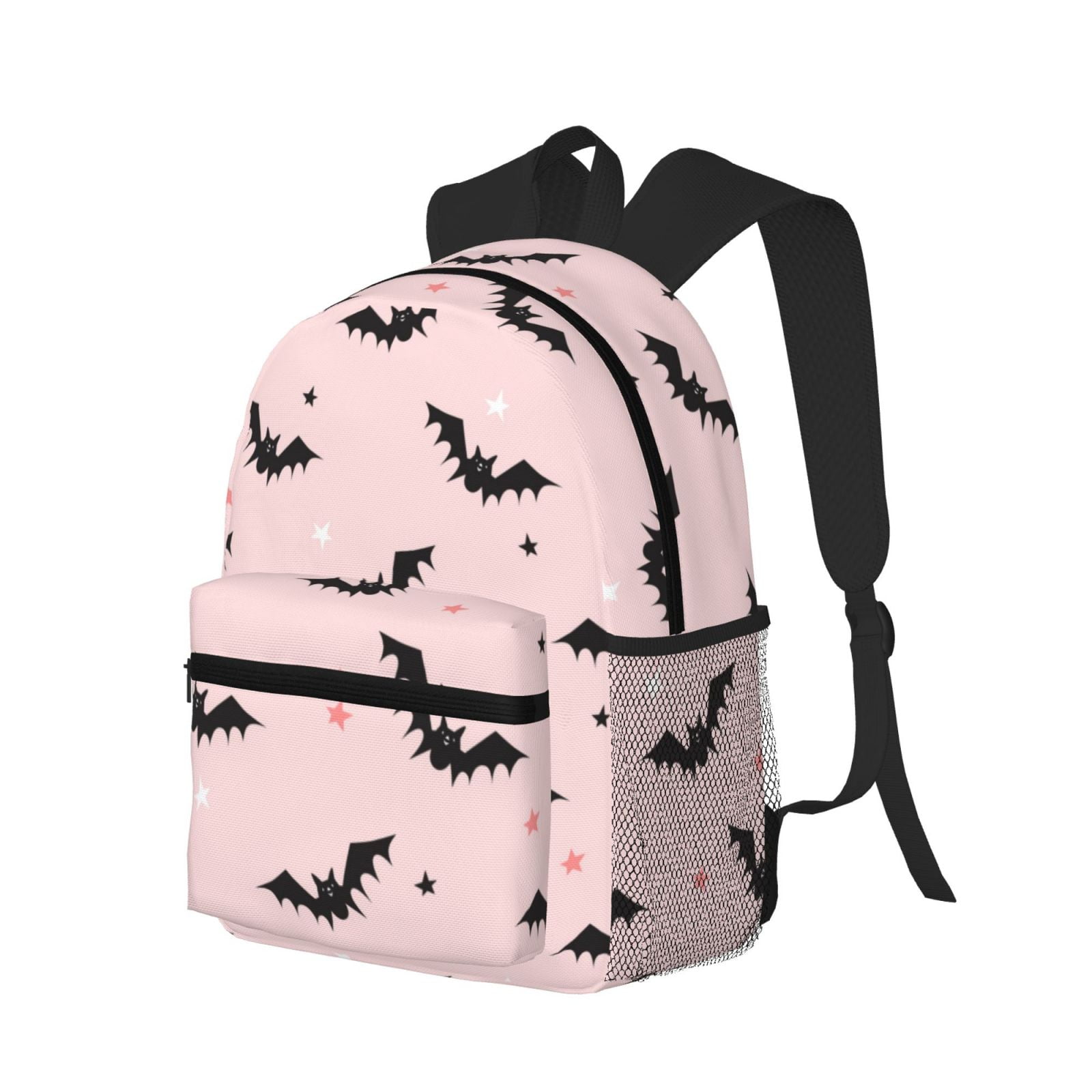 Travel Laptop Backpack for Men Women - Halloween black bats star pink ...