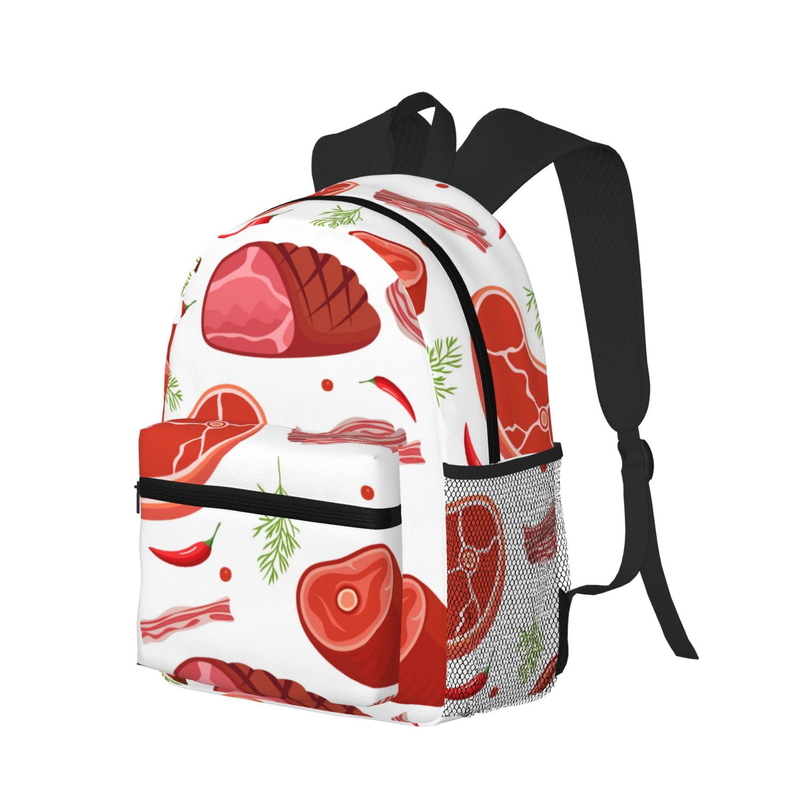 Travel Laptop Backpack for Men Women - Ham Bacon Print Water Resistant ...