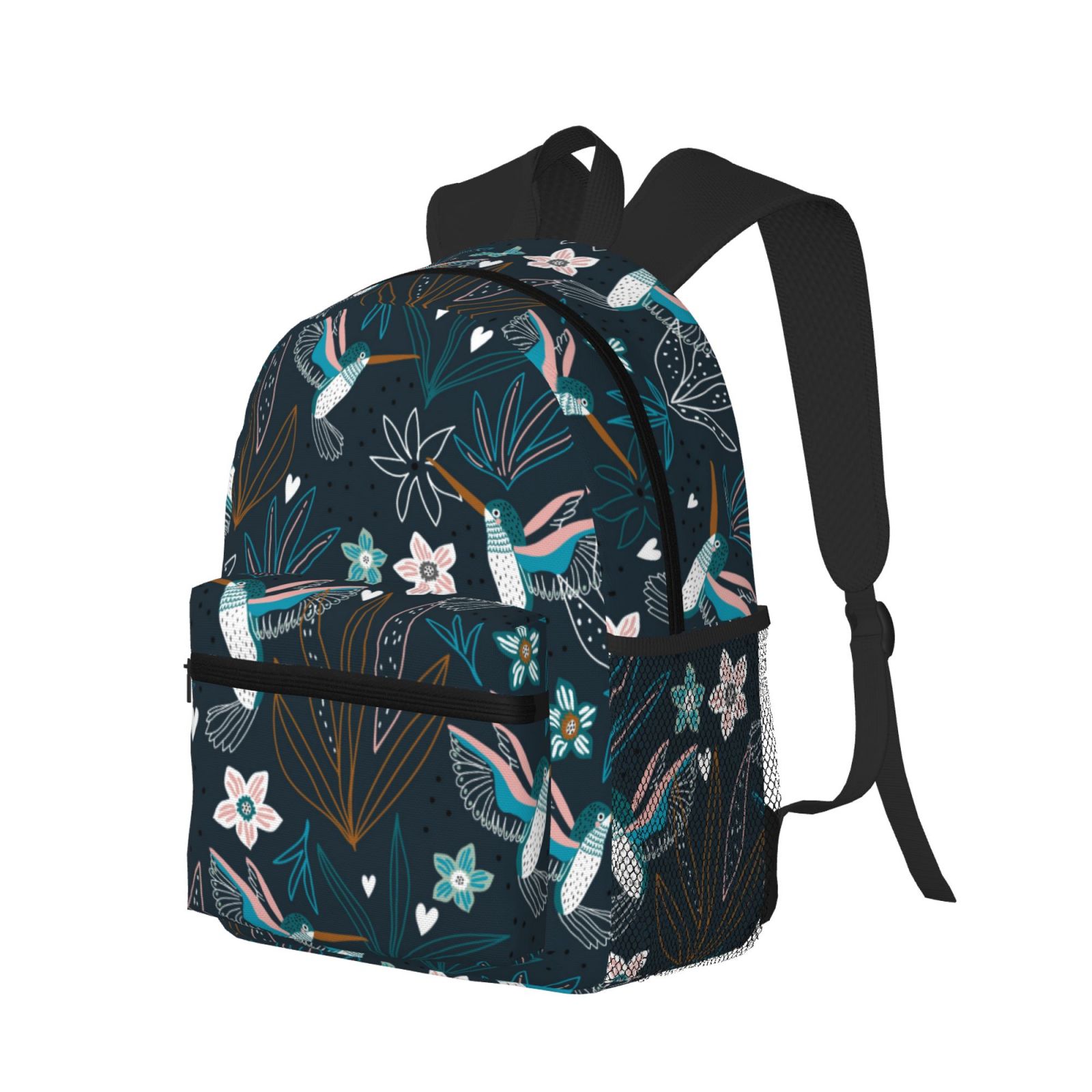 Travel Laptop Backpack for Men Women - Hand Painted Hummingbird Flower ...