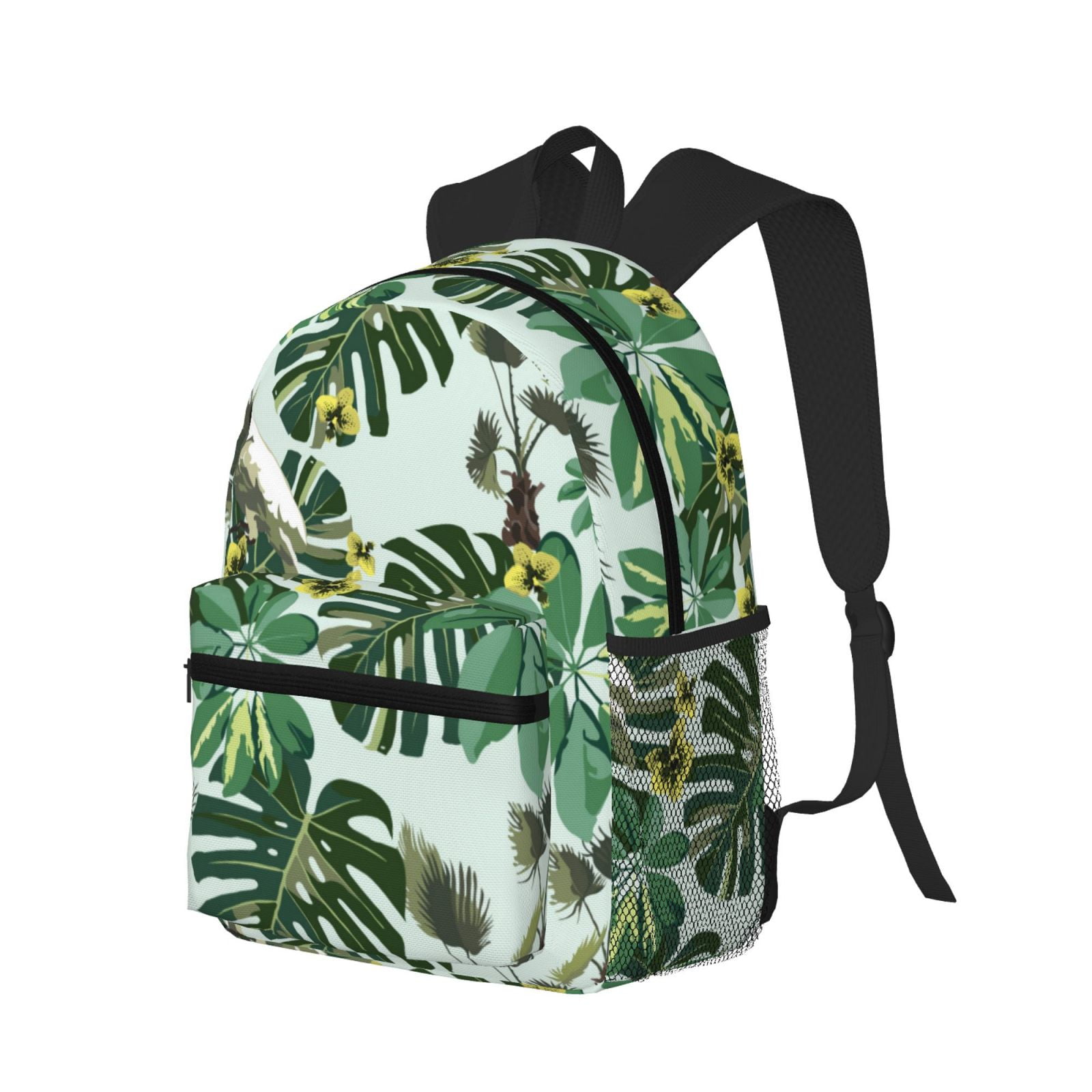 Travel Laptop Backpack for Men Women - Oil Painting White Parrot Leaves ...