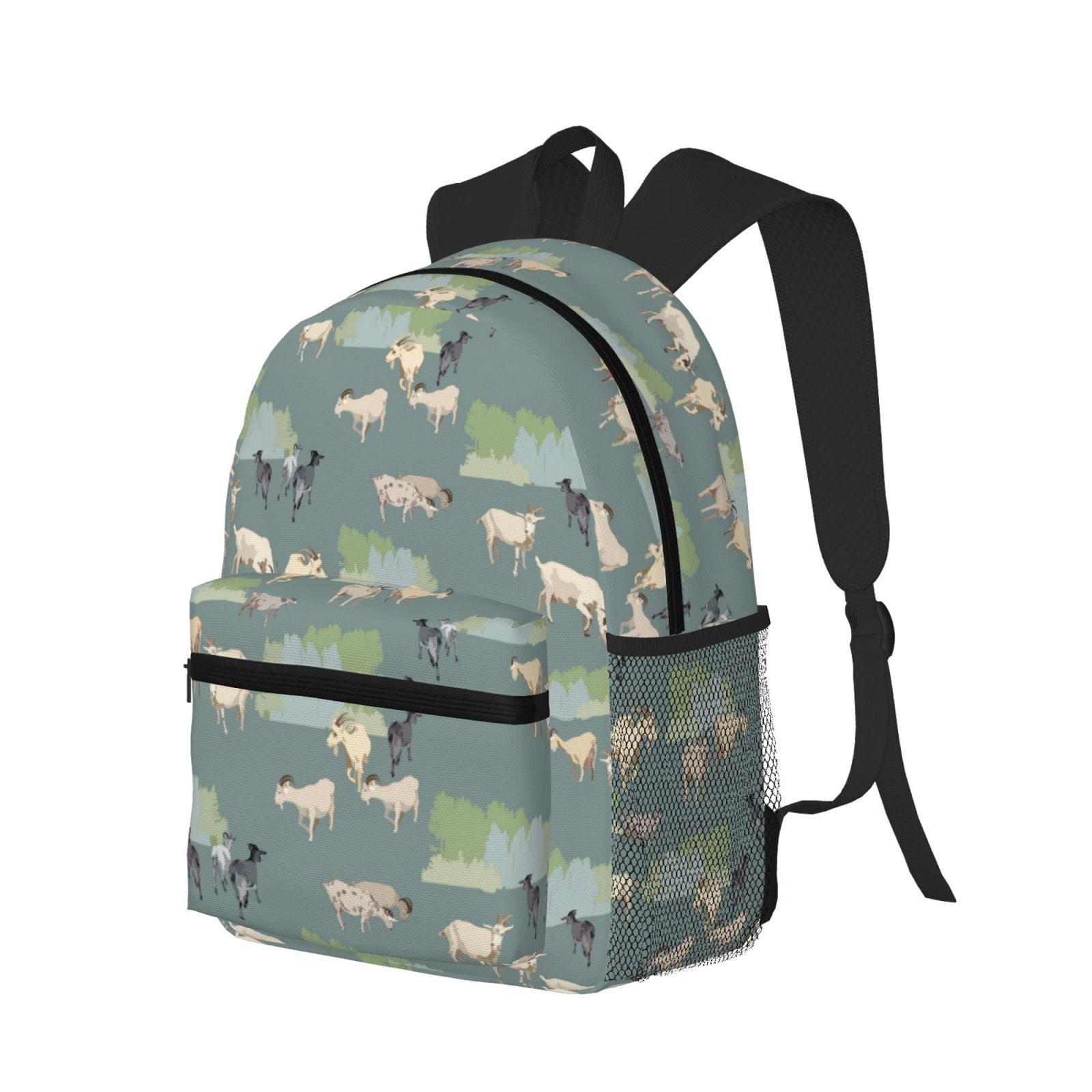 Travel Laptop Backpack for Men Women - Painted Cute Goat Green Water ...