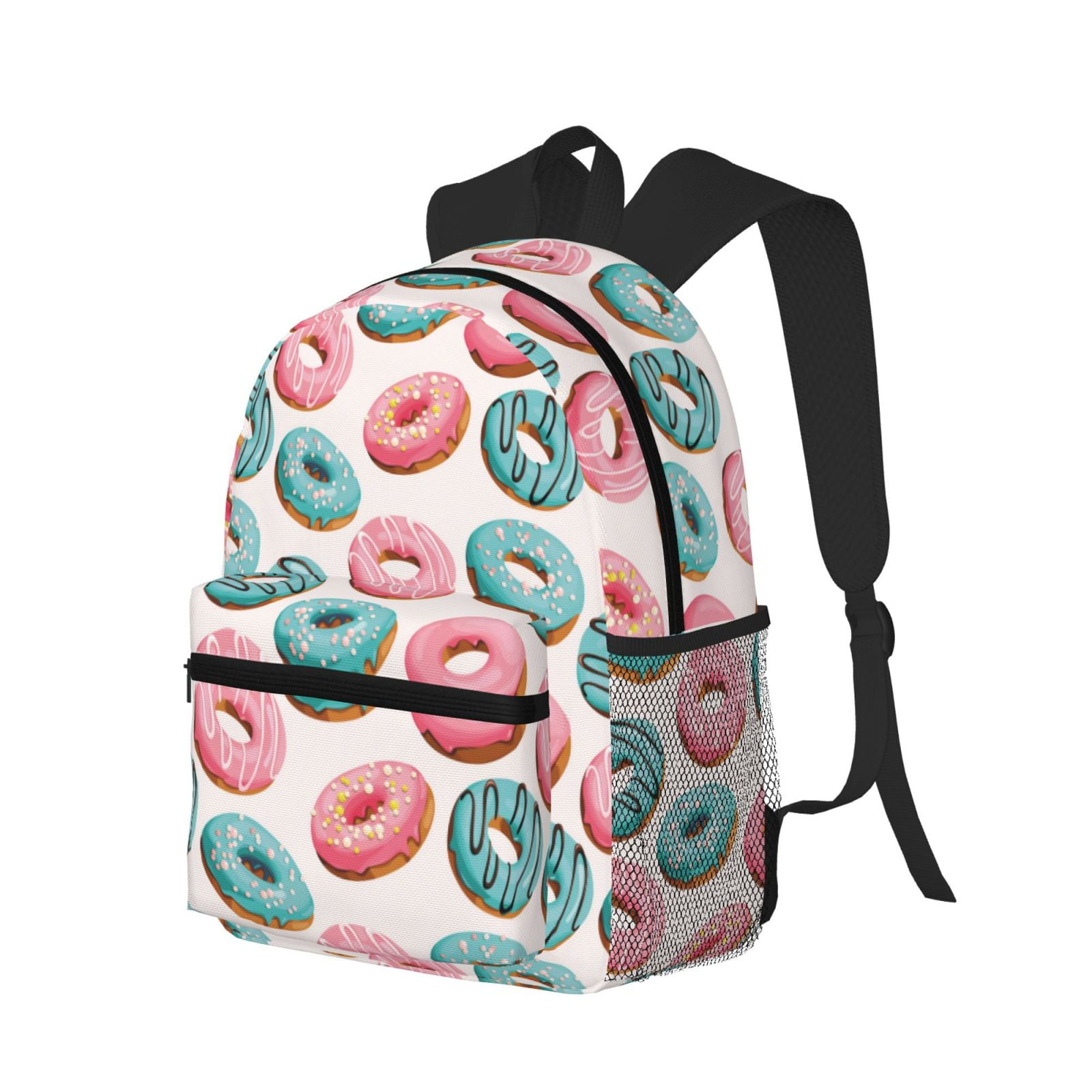 Travel Laptop Backpack for Men Women - Pink Blue Donut Print Water ...