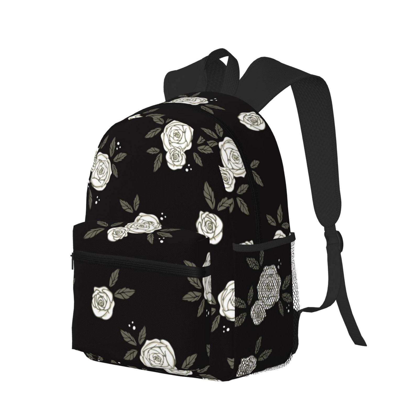 Travel Laptop Backpack for Men Women - Rose Flowers Black Water ...