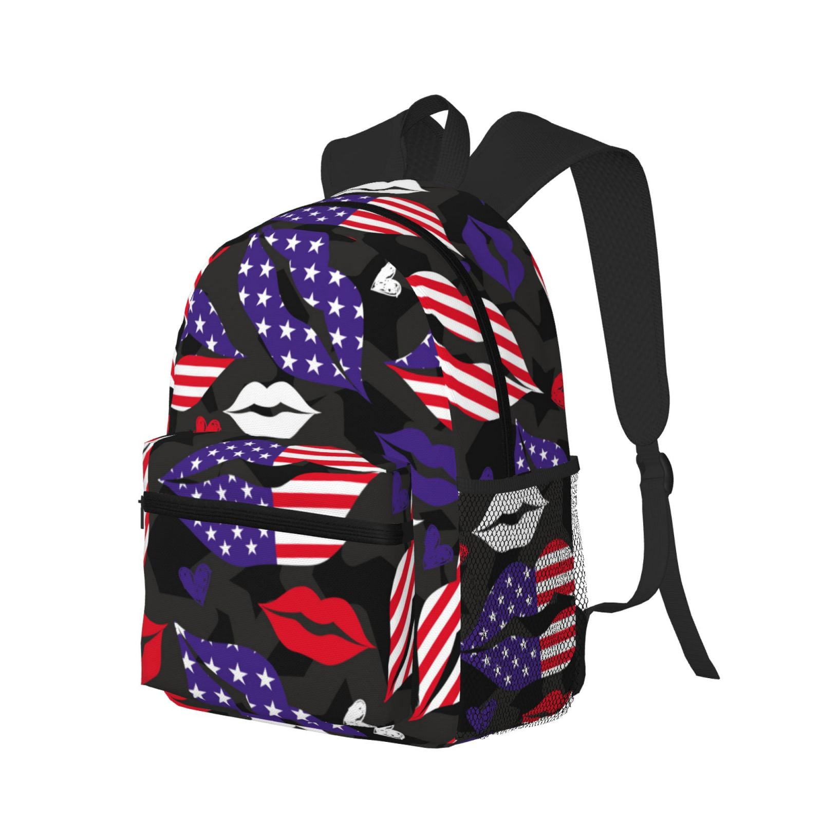 Travel Laptop Backpack for Men Women - USA Flag Print lips Water ...