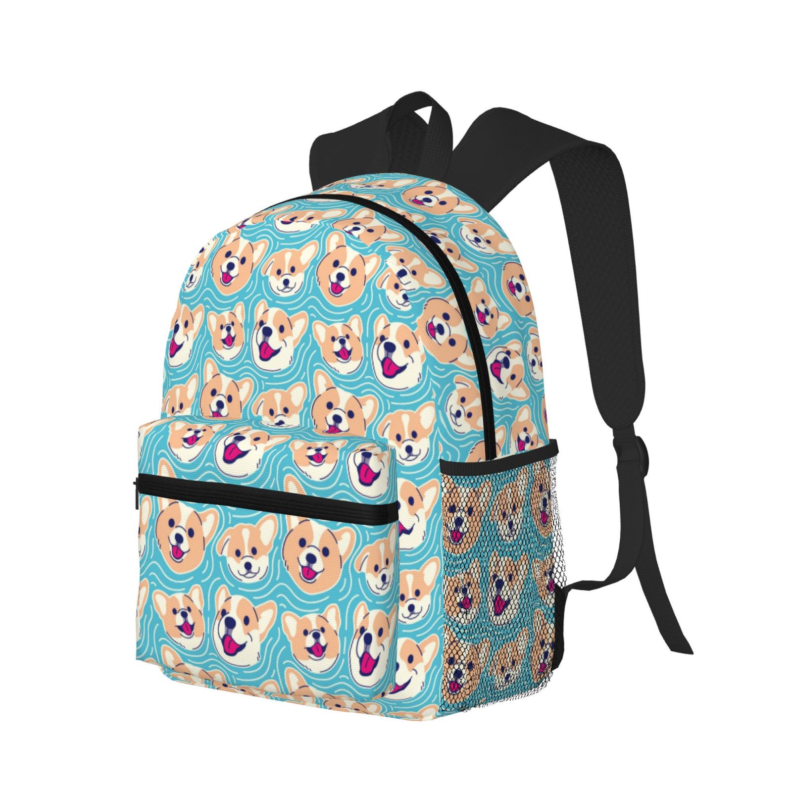 Travel Laptop Backpack for Men Women - Water Ripple Cute Corgi Dog ...