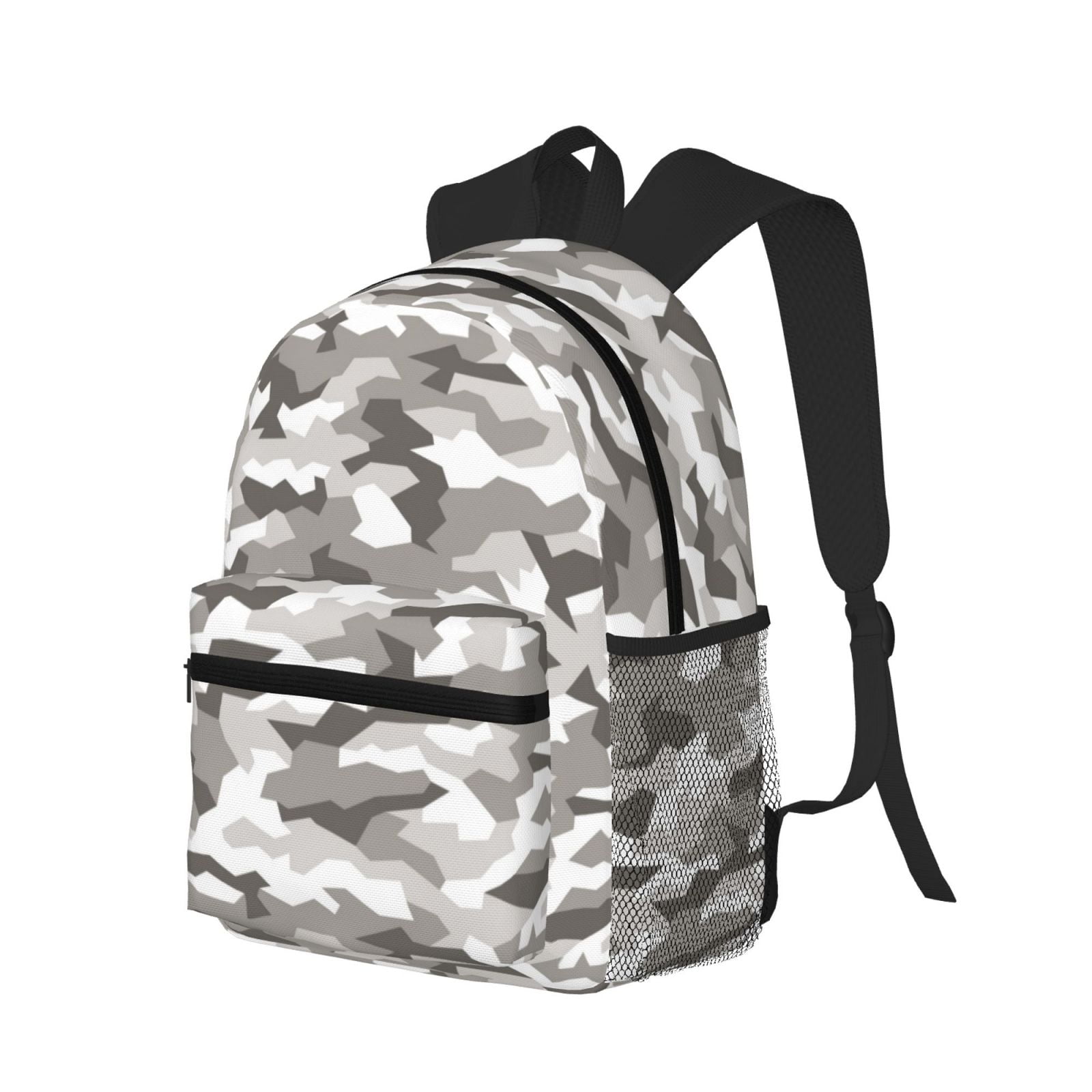 Travel Laptop Backpack for Men Women - White Grey Camouflage Water ...