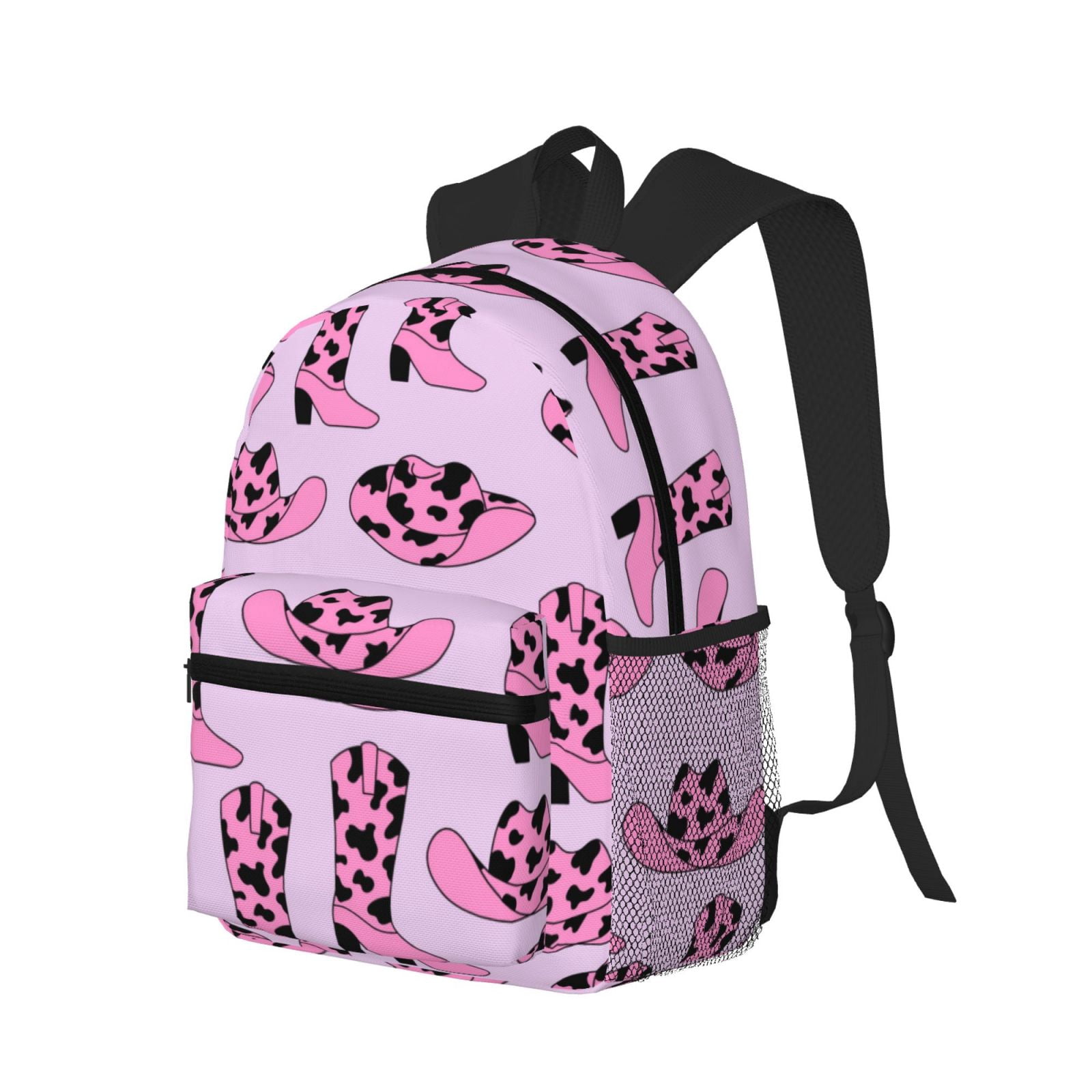 Travel Laptop Backpack for Men Women - western cow pink cowboy boots ...