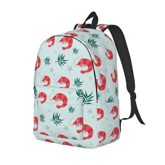 Travel Laptop Backpack - Red Shrimp Green Grass Canvas Backpack ...