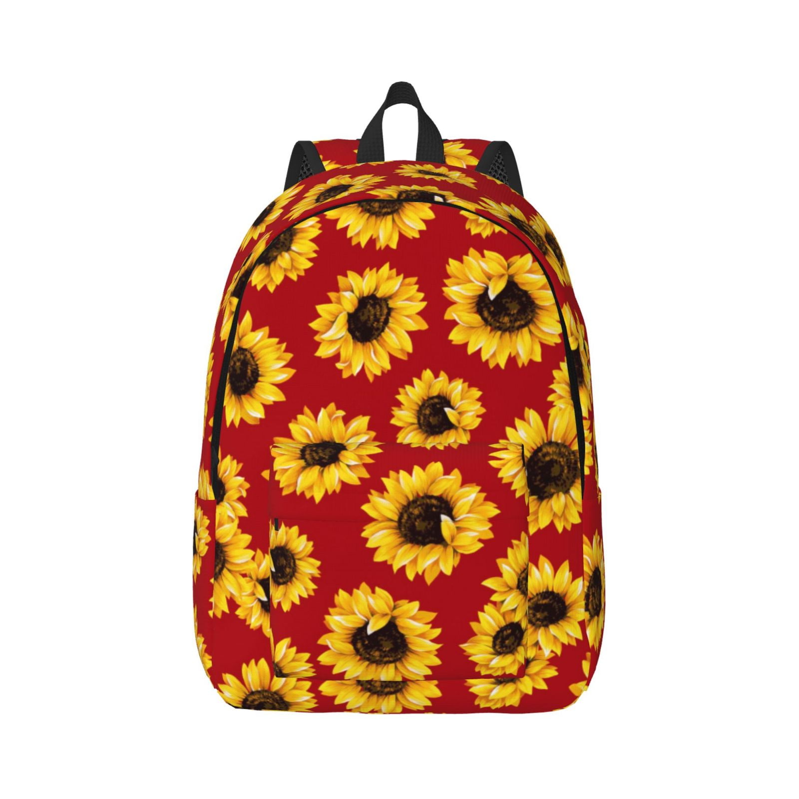 Travel Laptop Backpack - Sunflowers On Red Wear Resistant Canvas Kids ...
