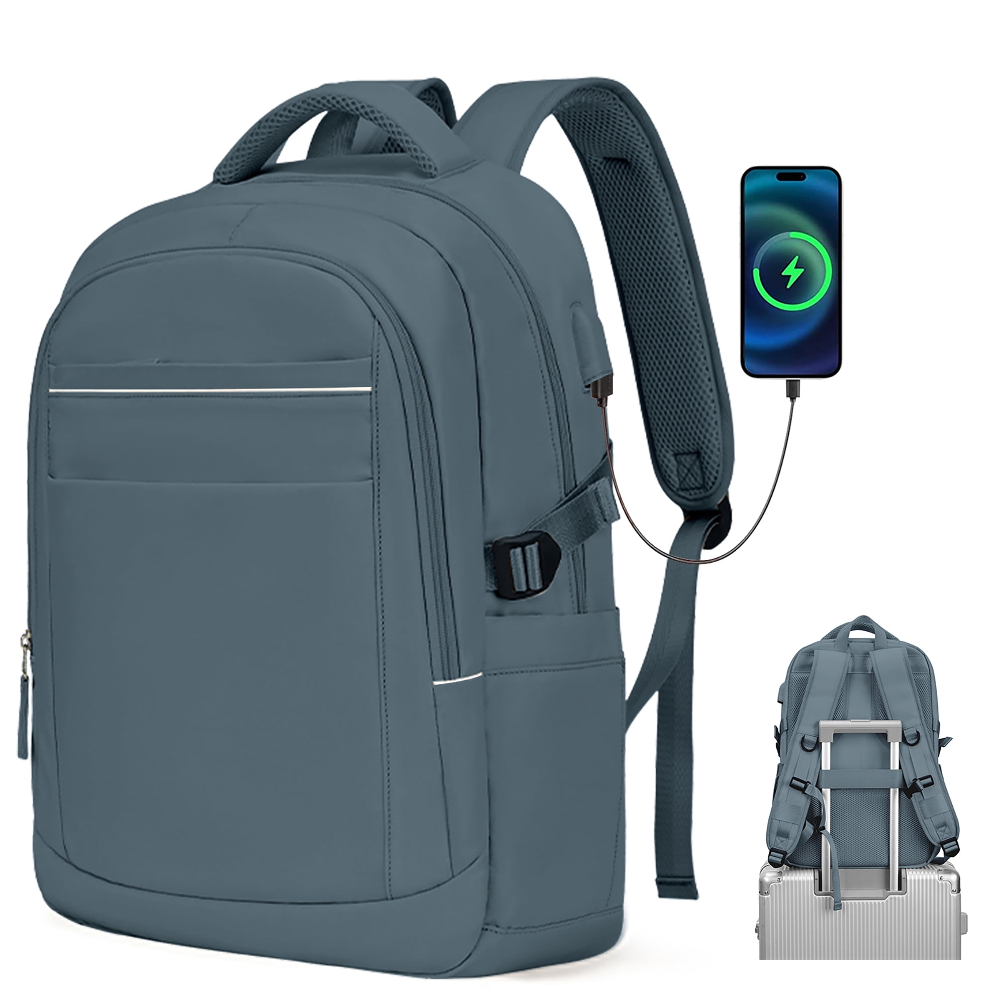 Laptop Carry on Backpack for Women Men Blue, Airline Flight Approved ...