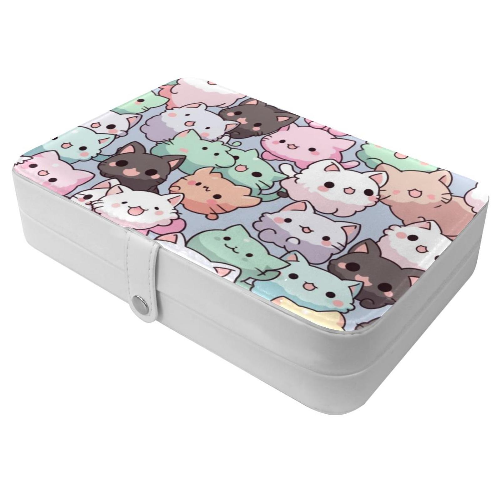 Travel Large Colorful Cartoon Kitten Jewelry Box! Portable Organizer ...