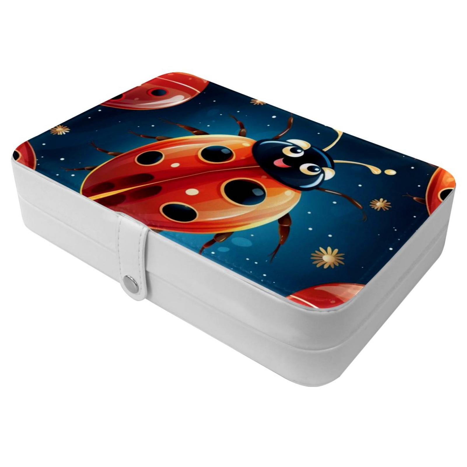 Travel Large Red Seven Star Ladybug Jewelry Box! Portable Organizer ...