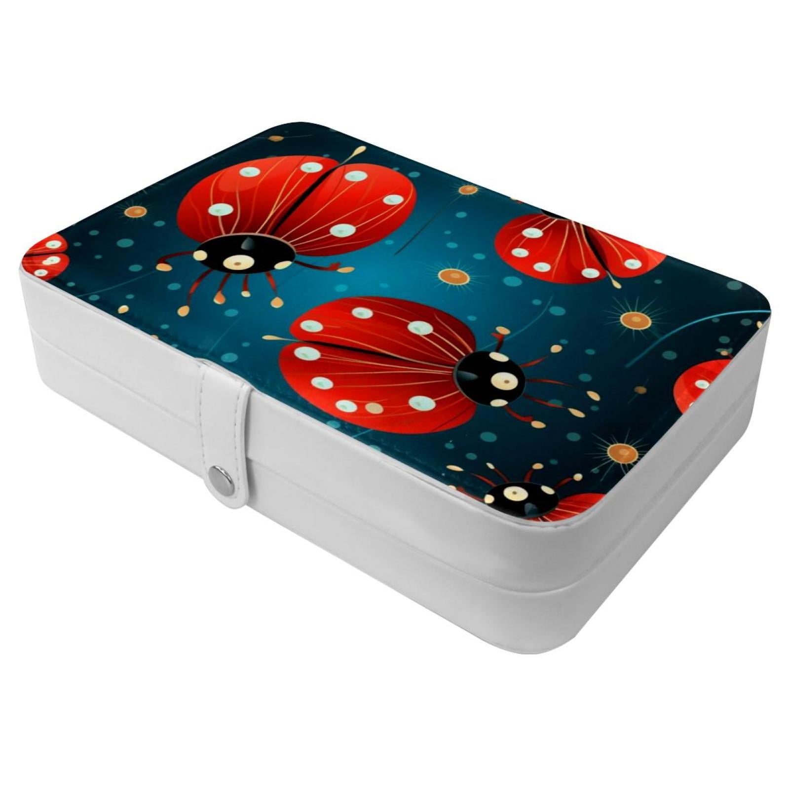Travel Large Red Seven Star Ladybug Jewelry Box! Portable Organizer ...