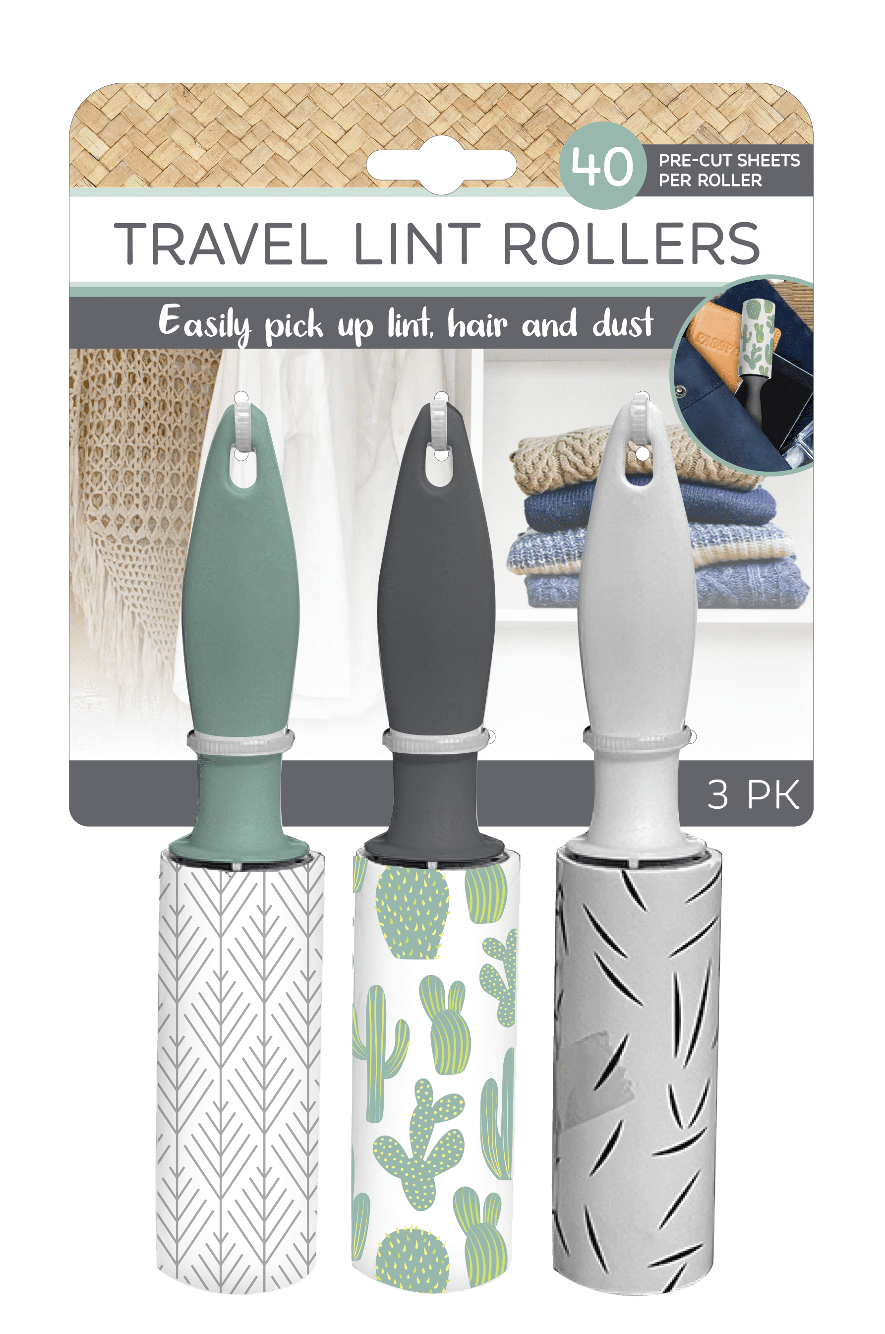 Evri Merchandise Multipack Travel Lint Rollers 3pk for Hair and Dust ...