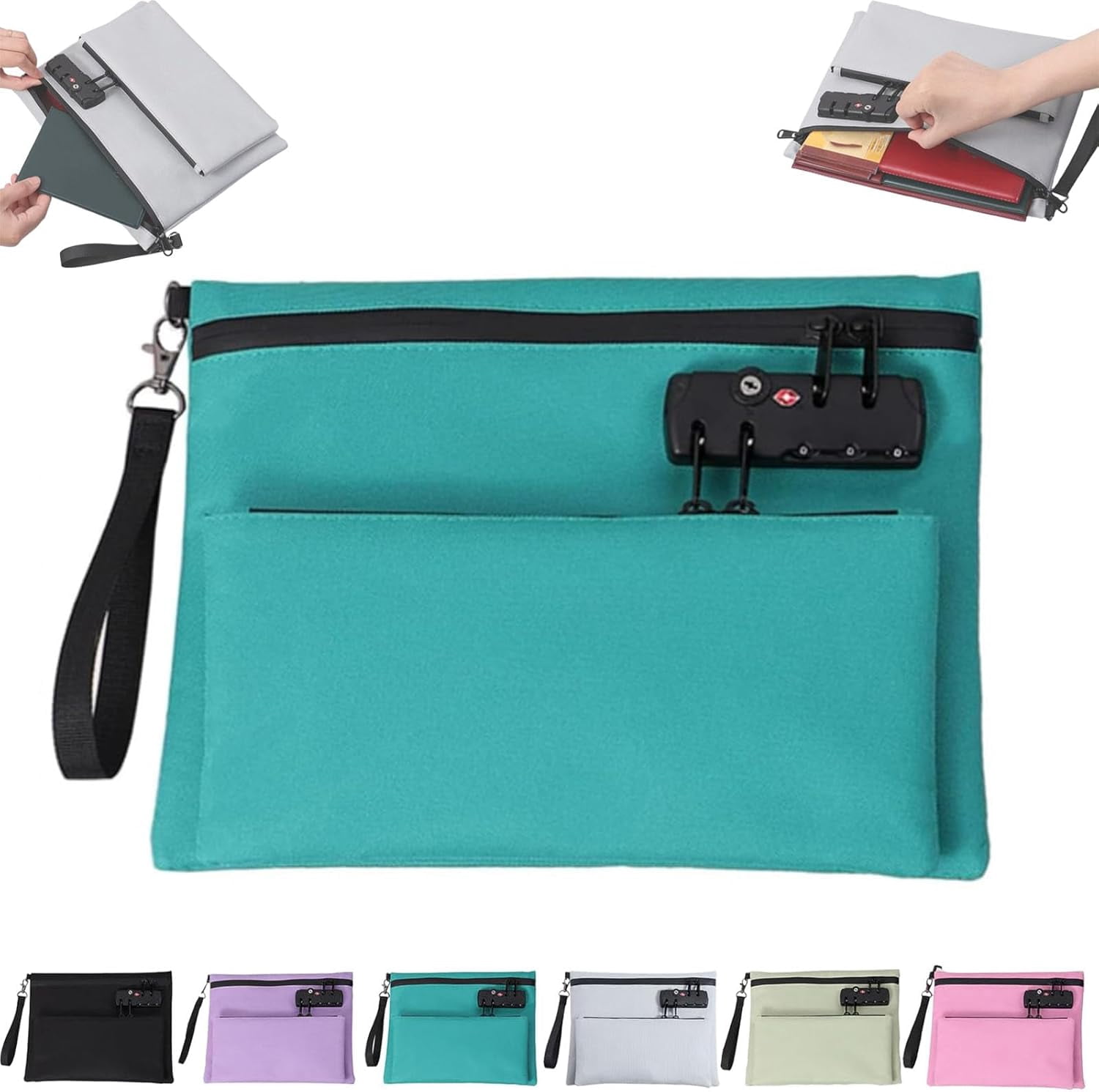 Travel Lock Bag, Locking Accessories Pouch, Money Bag with Lock and ...