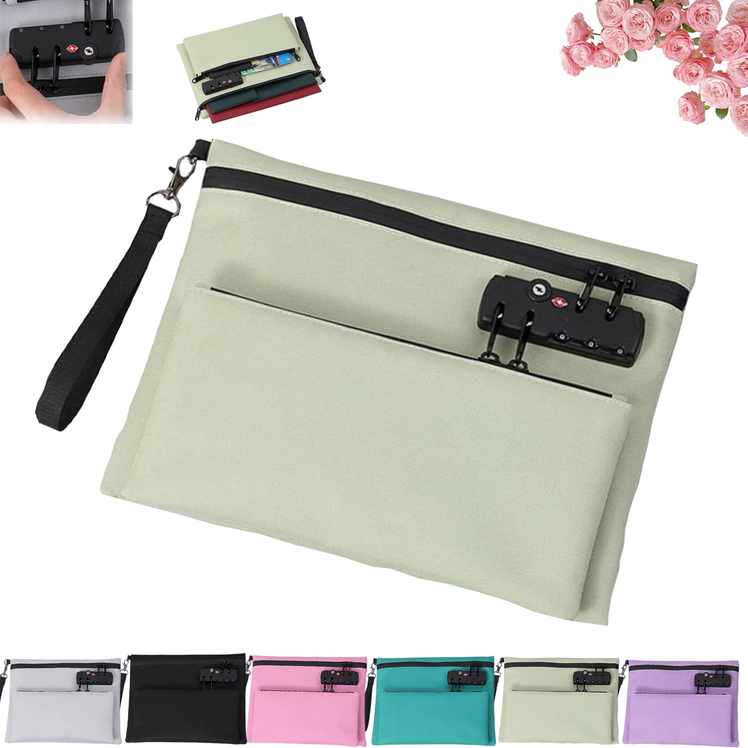 Travel Lock Bag, Money Bag with Lock and Zipper, Double Layer Anti ...