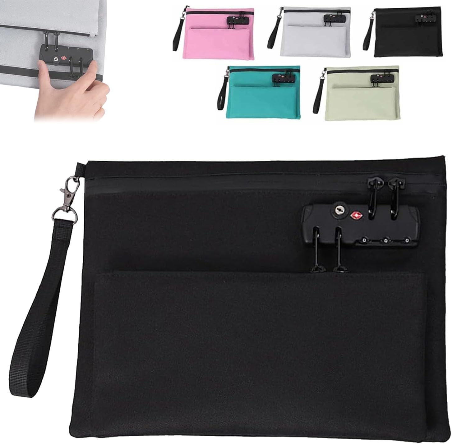 Travel Lock Bag, Money Bag with Lock and Zipper, Double Layer Anti ...