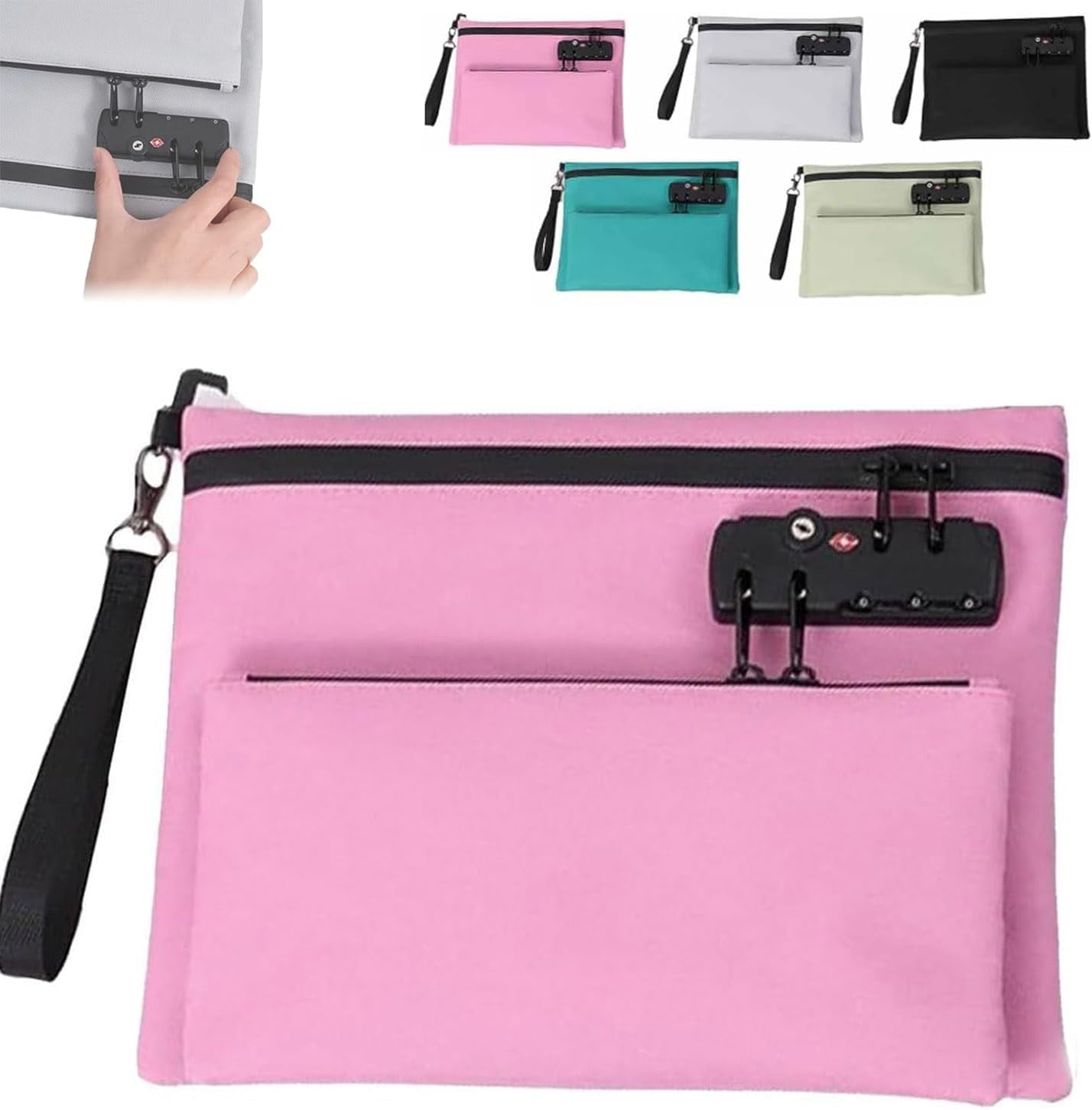 Travel Lock Bag, Money Bag with Lock and Zipper, Double Layer Anti ...