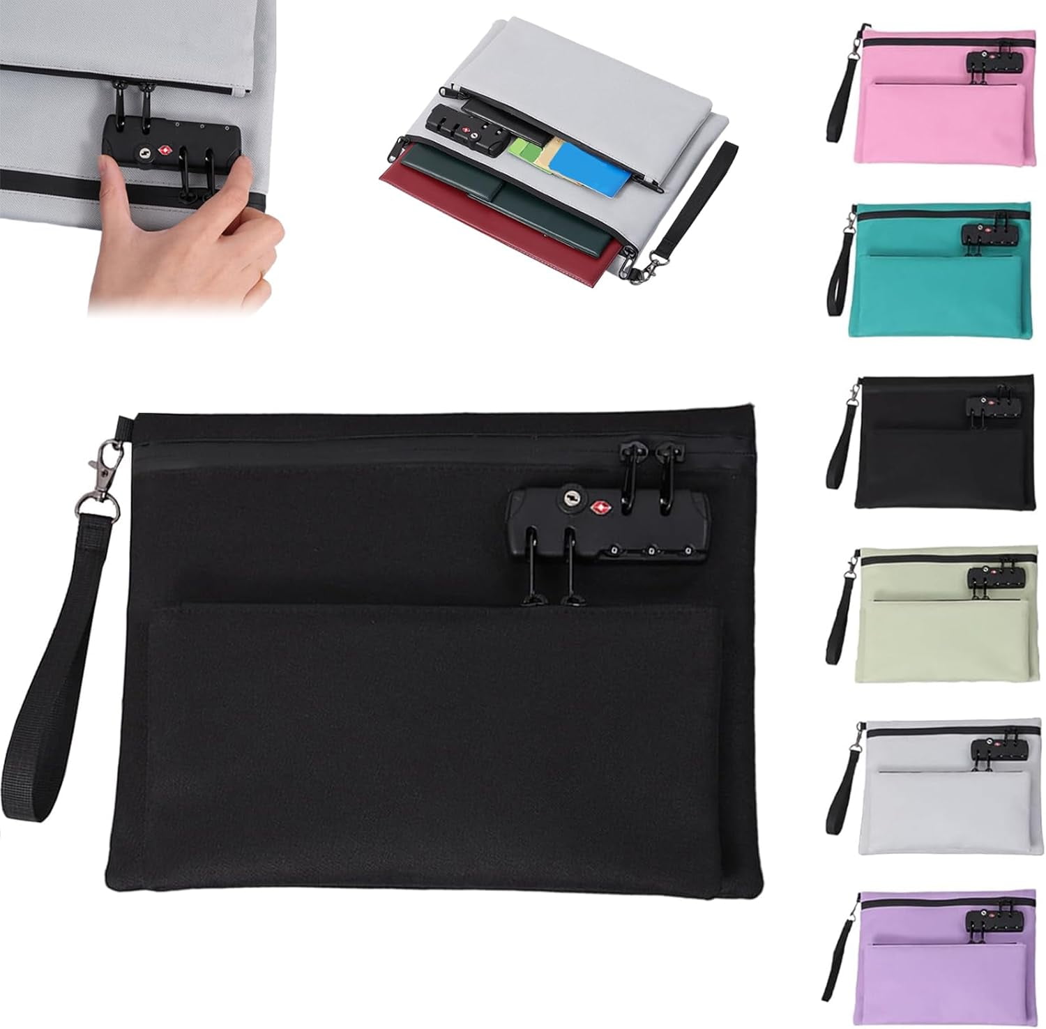 Travel Lock Bag, Money Bag with Lock and Zipper, Double Layer Men ...