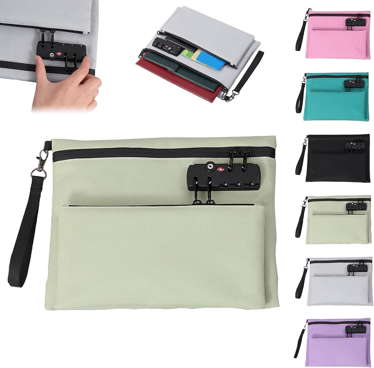 Travel Lock Bag, Money Bag with Lock and Zipper, Double Layer Men ...