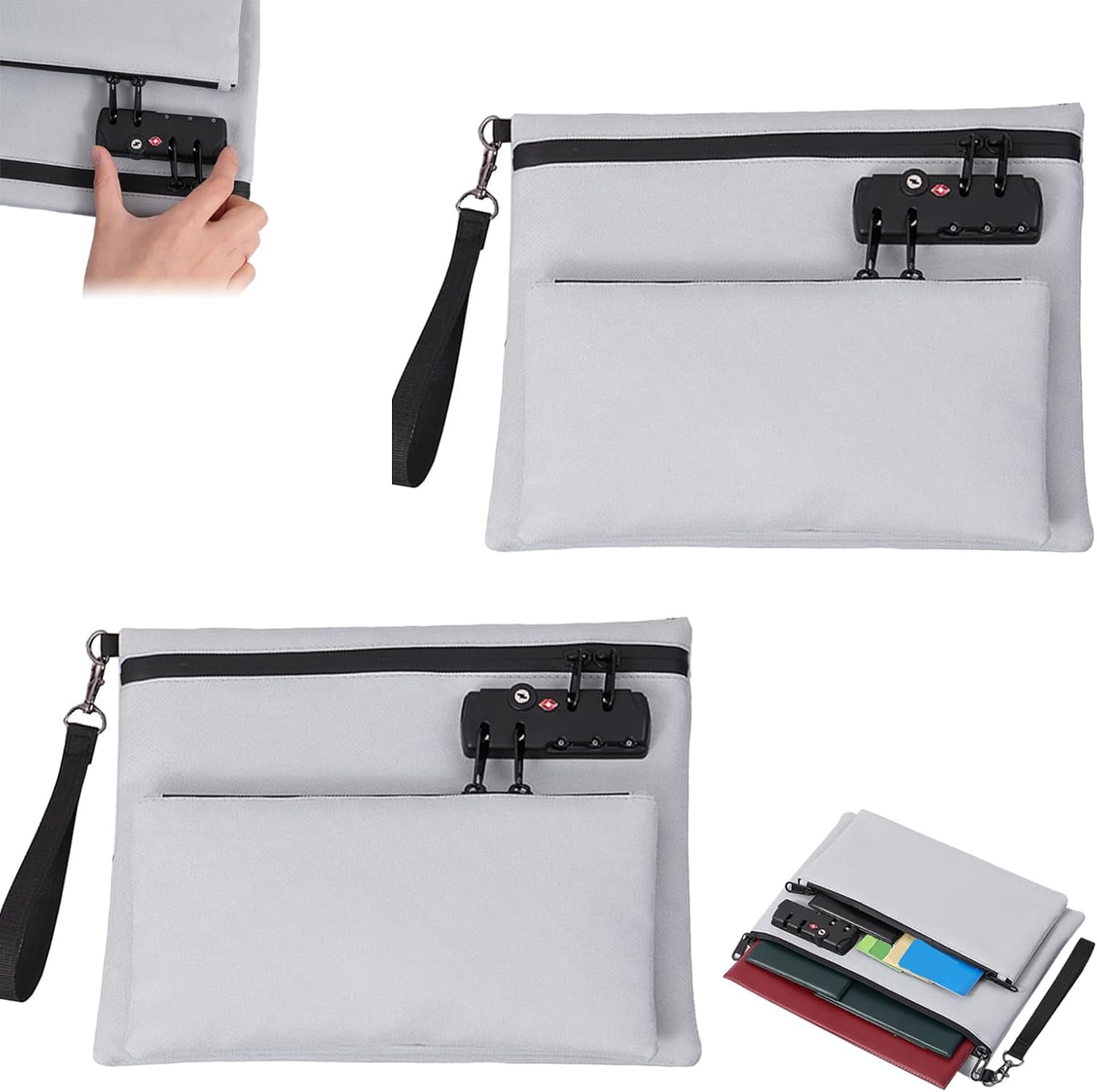 Travel Lock Bag, Money Bag with Lock and Zipper, Double Layer Men ...