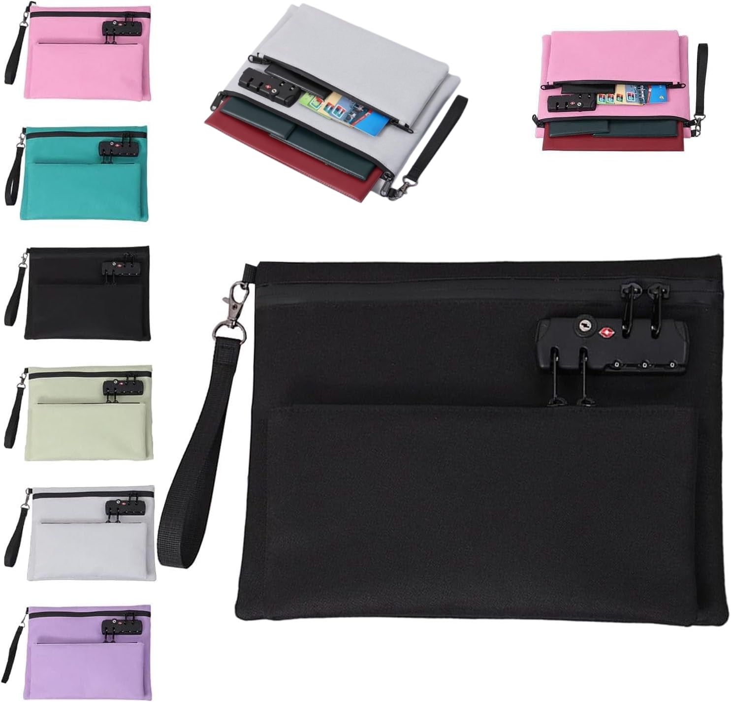 Travel Lock Bag, Travel Bag with Lock, Money Bag with Lock and Zipper ...