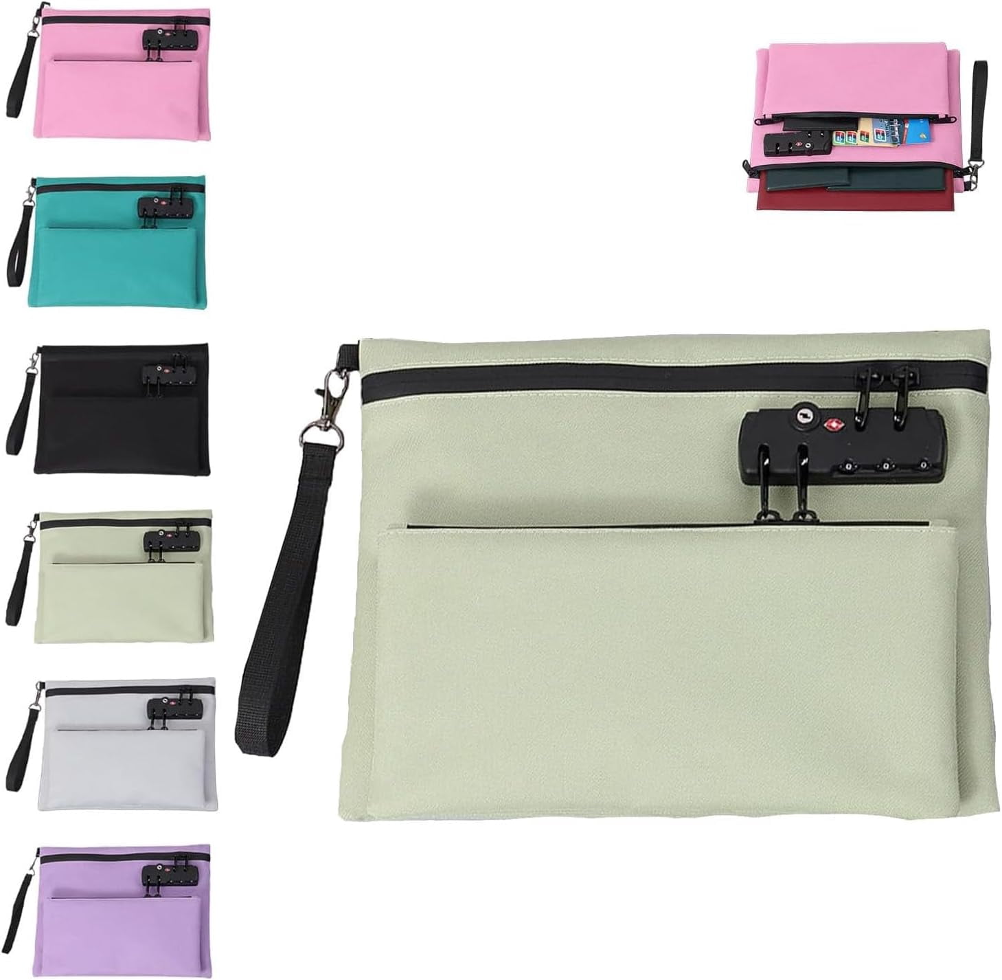 Travel Lock Bag, Travel Bag with Lock, Money Bag with Lock and Zipper ...