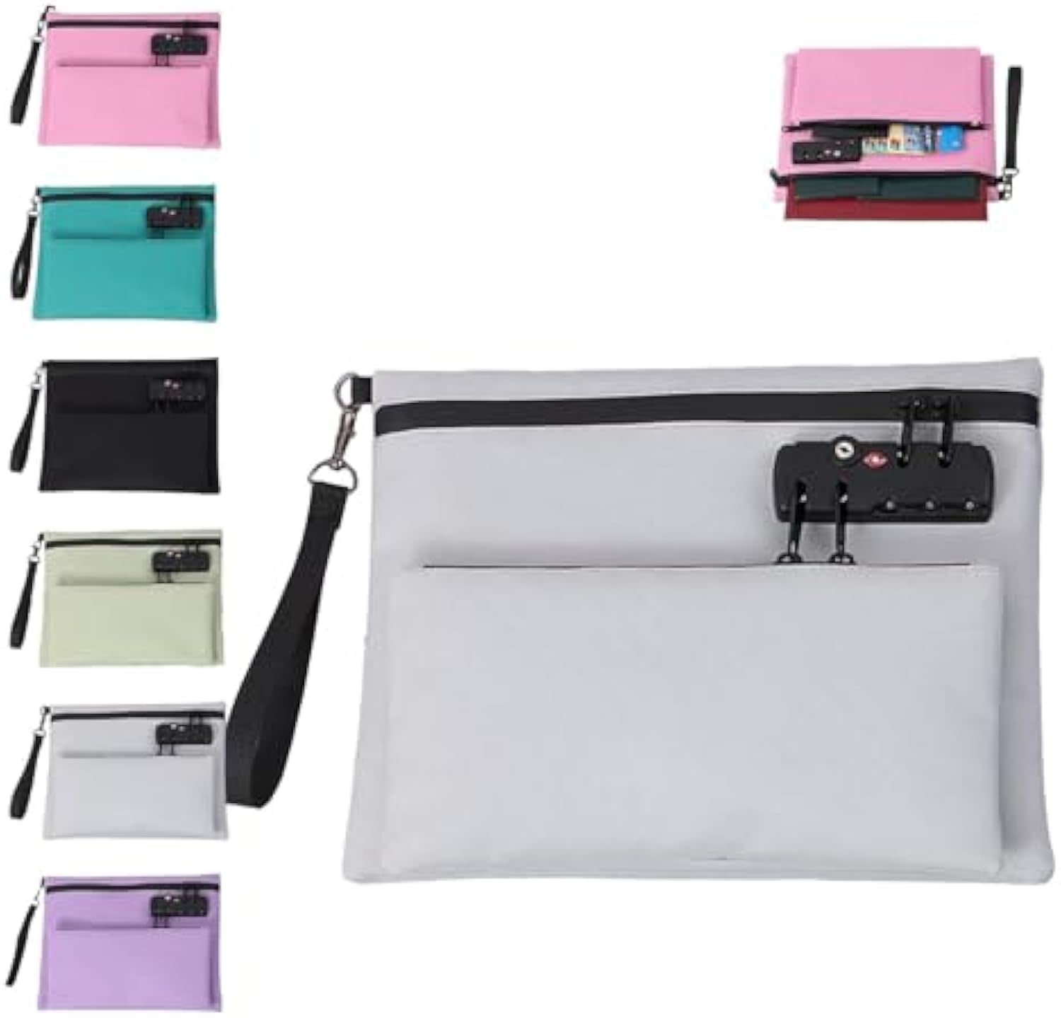 Travel Lock Bag, Travel Bag with Lock, Money Bag with Lock and Zipper ...