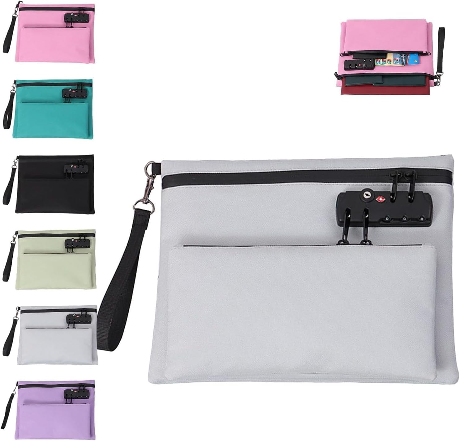Travel Lock Bag, Travel Bag with Lock, Money Bag with Lock and Zipper ...