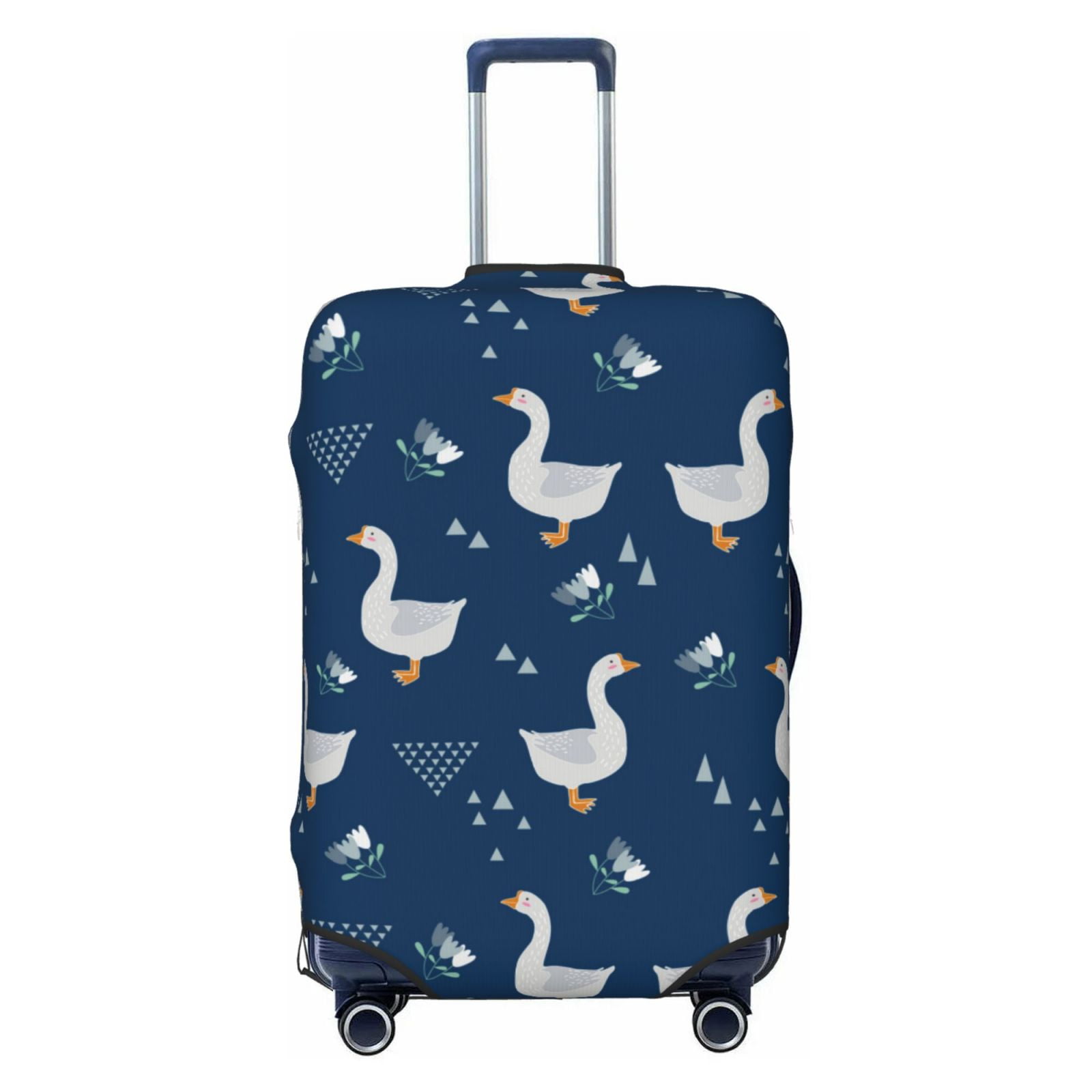 Travel Luggage Cover Protector - Bohemian Cute Duck Navy Blue Anti ...