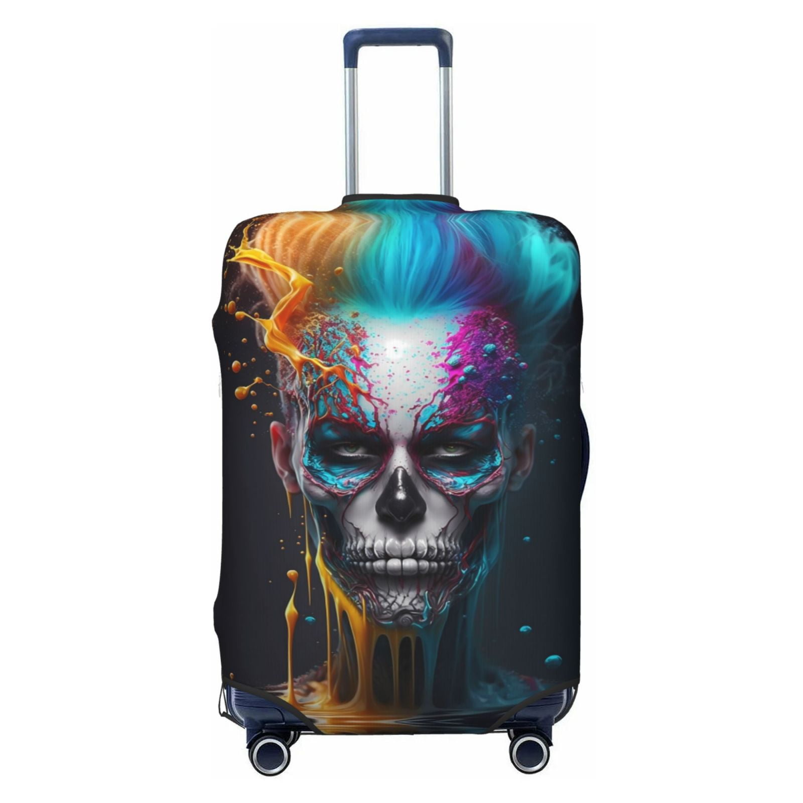 Travel Luggage Cover Protector - Modern Abstract Colorful Skull Anti ...