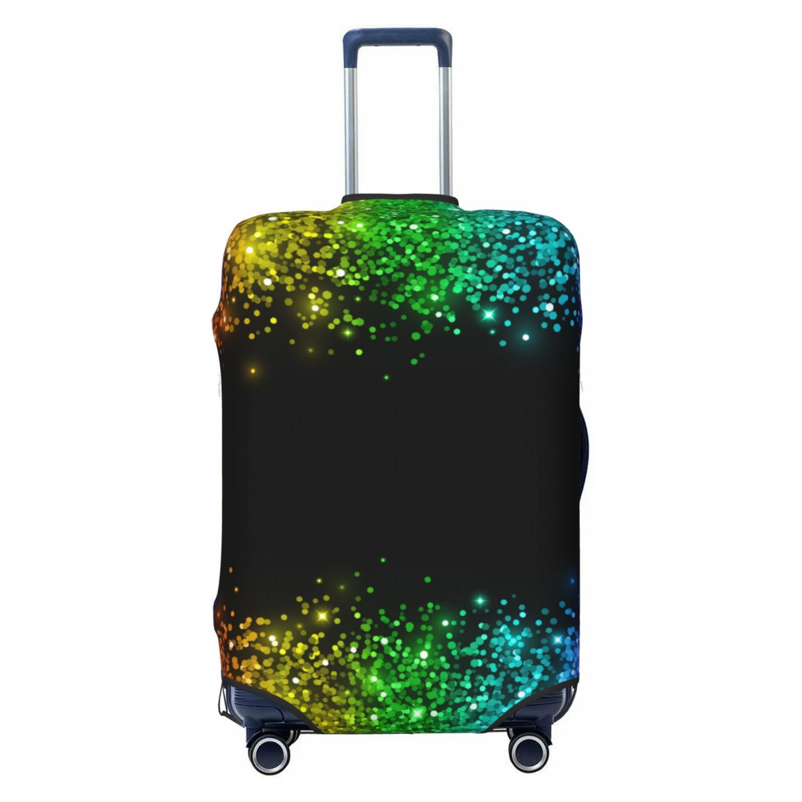 Travel Luggage Cover Protector - Multicolor Glitter Border Anti-Scratch ...