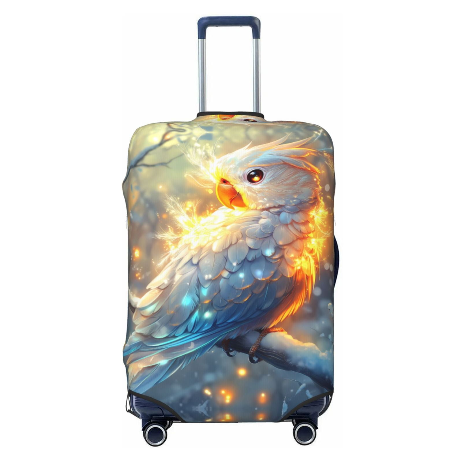 Travel Luggage Cover Protector - Winter Snow Tree White Parrot Anti ...
