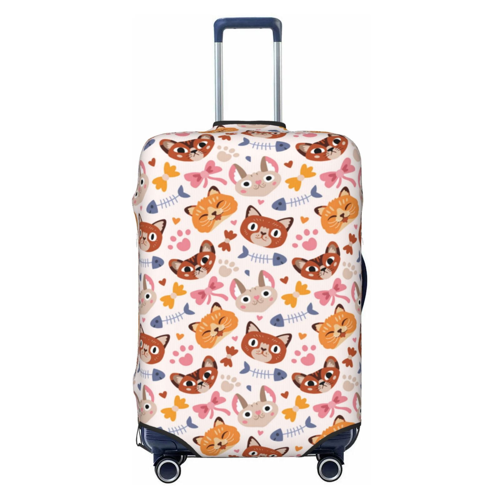 Travel Luggage Covers - Abstractcartoon Cute Cat Face High Elasticity ...