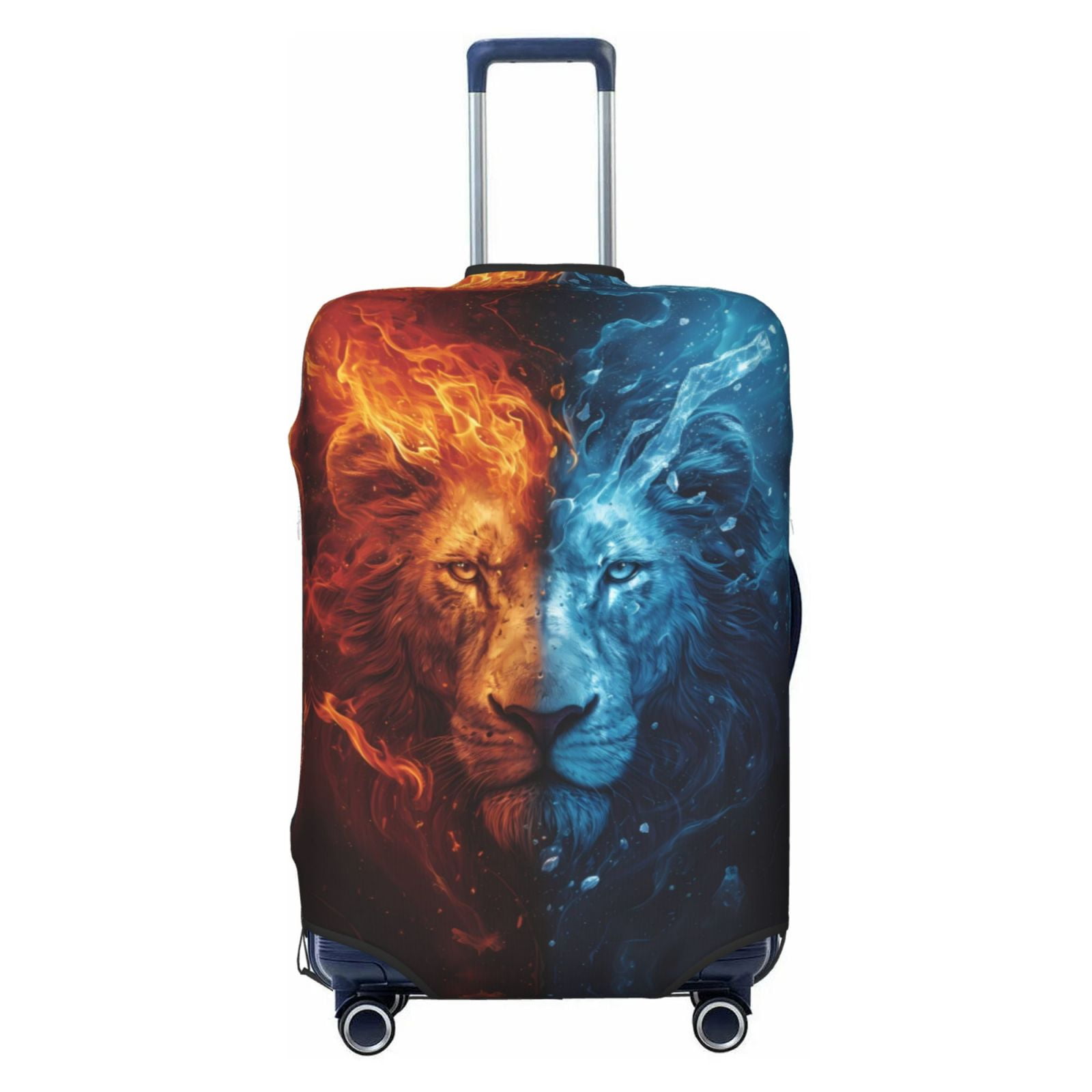 Travel Luggage Covers - Red and Blue Fire Lion High Elasticity Suitcase ...