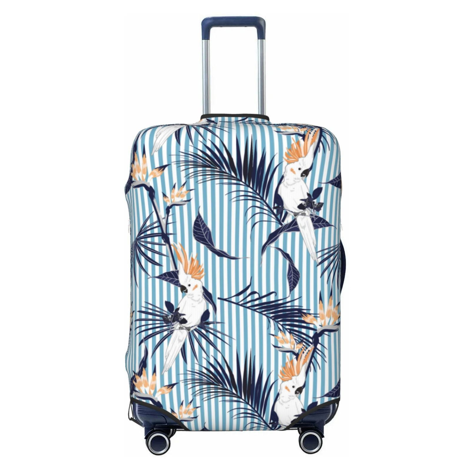 Travel Luggage Covers - White Cockatoo Parrot Palm Leaves High ...