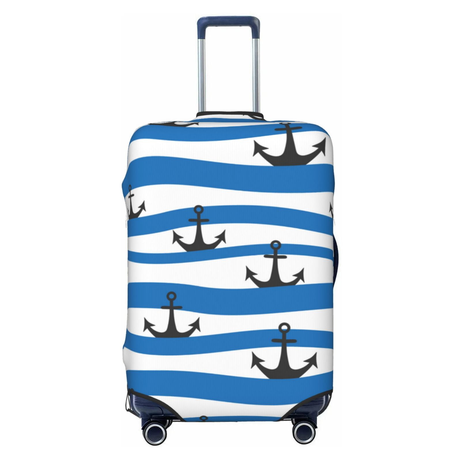 Travel Luggage Covers - anchors blue white stripe cute High Elasticity ...