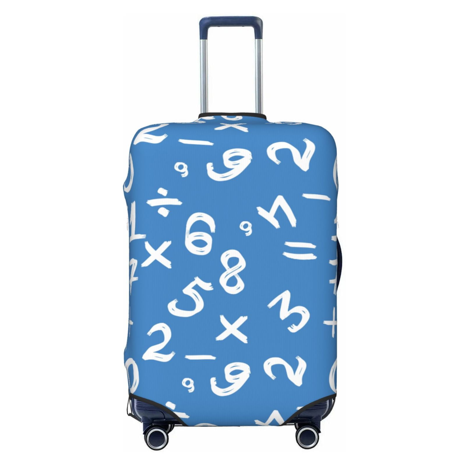 Travel Luggage Covers - blue Math Print High Elasticity Suitcase Covers ...