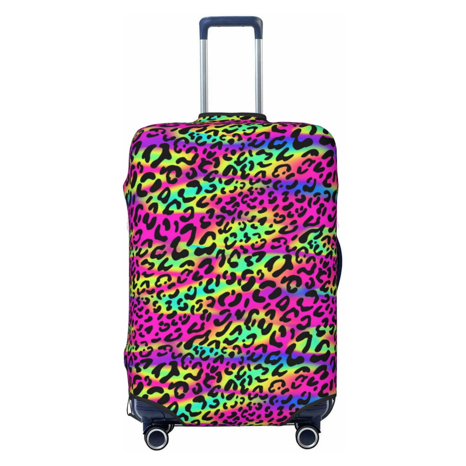 Travel Luggage Covers - cool bright red Leopard rainbow High Elasticity ...