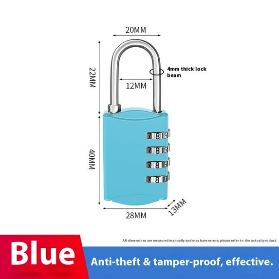 Travel Luggage Small Padlock with Code, 4 Digit Combination Padlocks ...