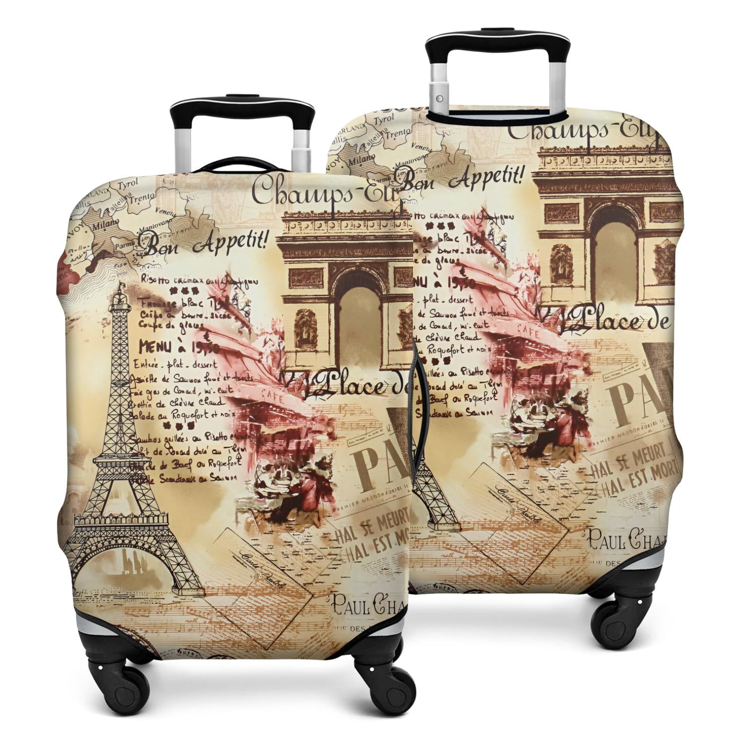 Travel Luggage cover washable Eiffel Tower Suitcase Protector Spandex ...