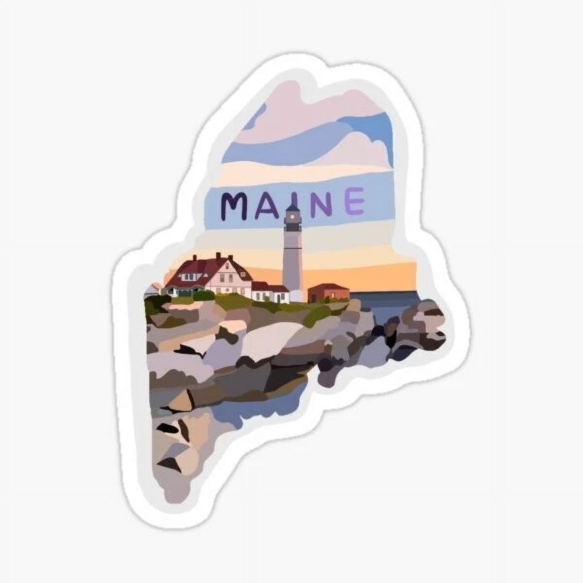 Travel Maine Lighthouse New England Vacation Destination Sticker Phone ...