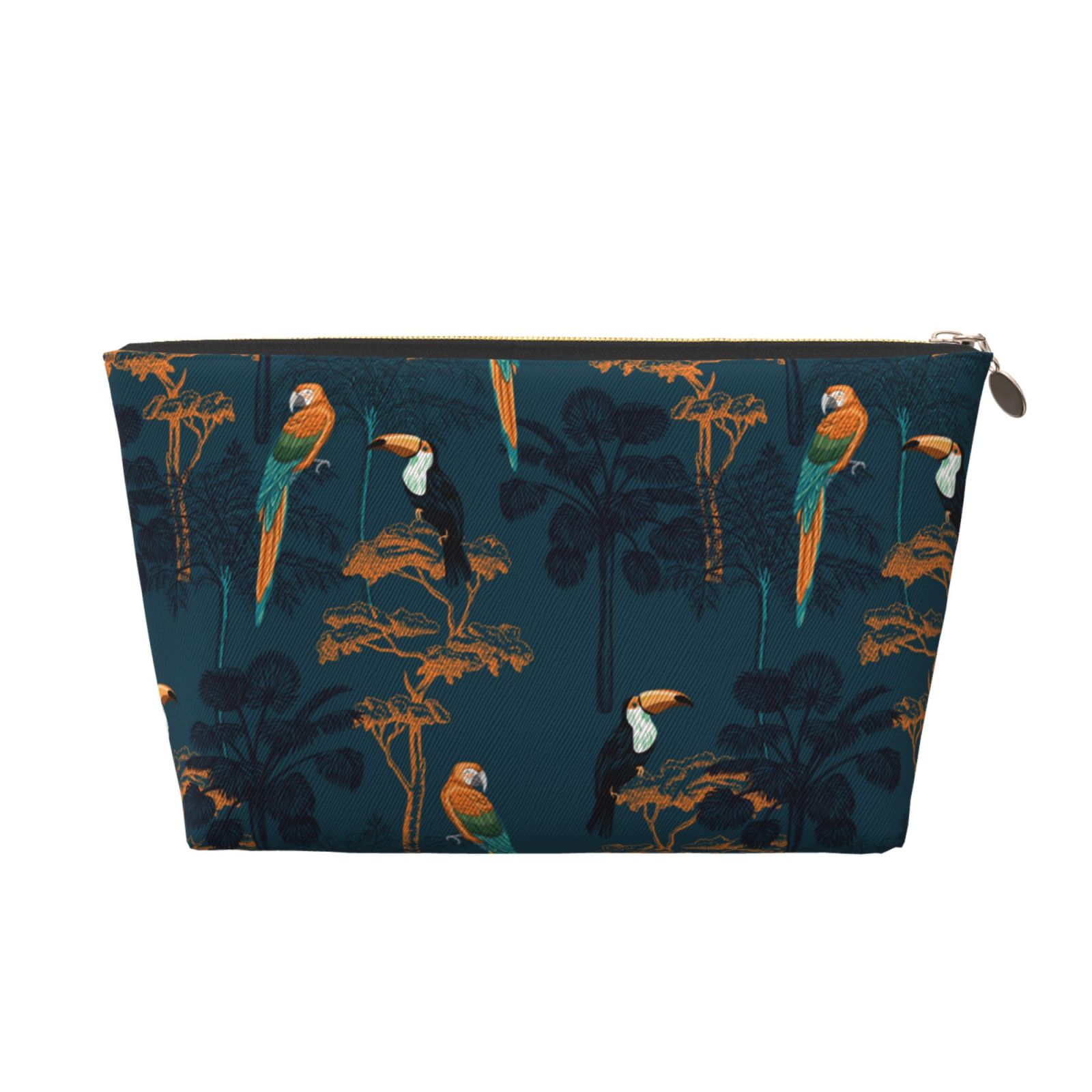 Travel Makeup Bag - Cute Macaw Toucan Palm Tree Travel Toiletry Bag for ...