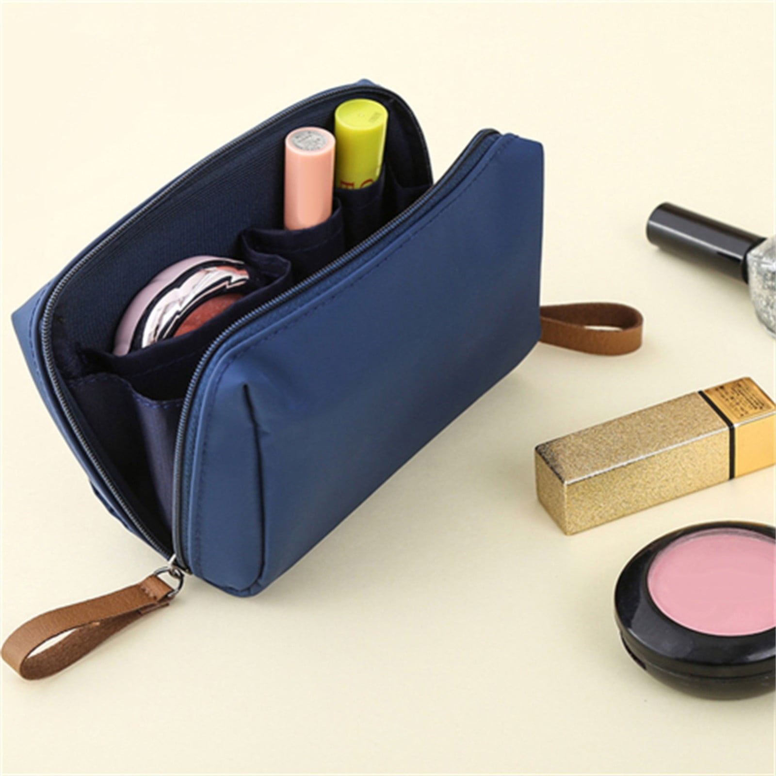 Travel Makeup Bag Small - Mini Cosmetic Pouch with Zipper for Purse, Cute Preppy Toiletry ...