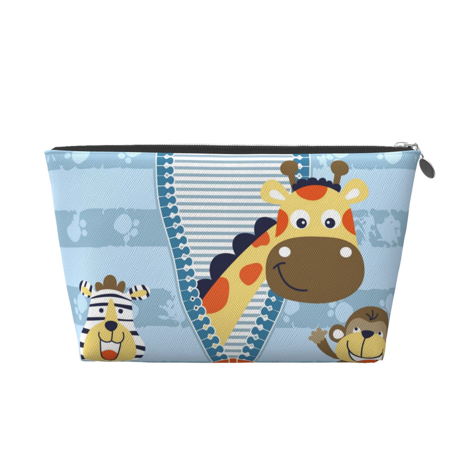 Travel Makeup Bag - Zebra with Monkey in Pocket Travel Toiletry Bag for ...
